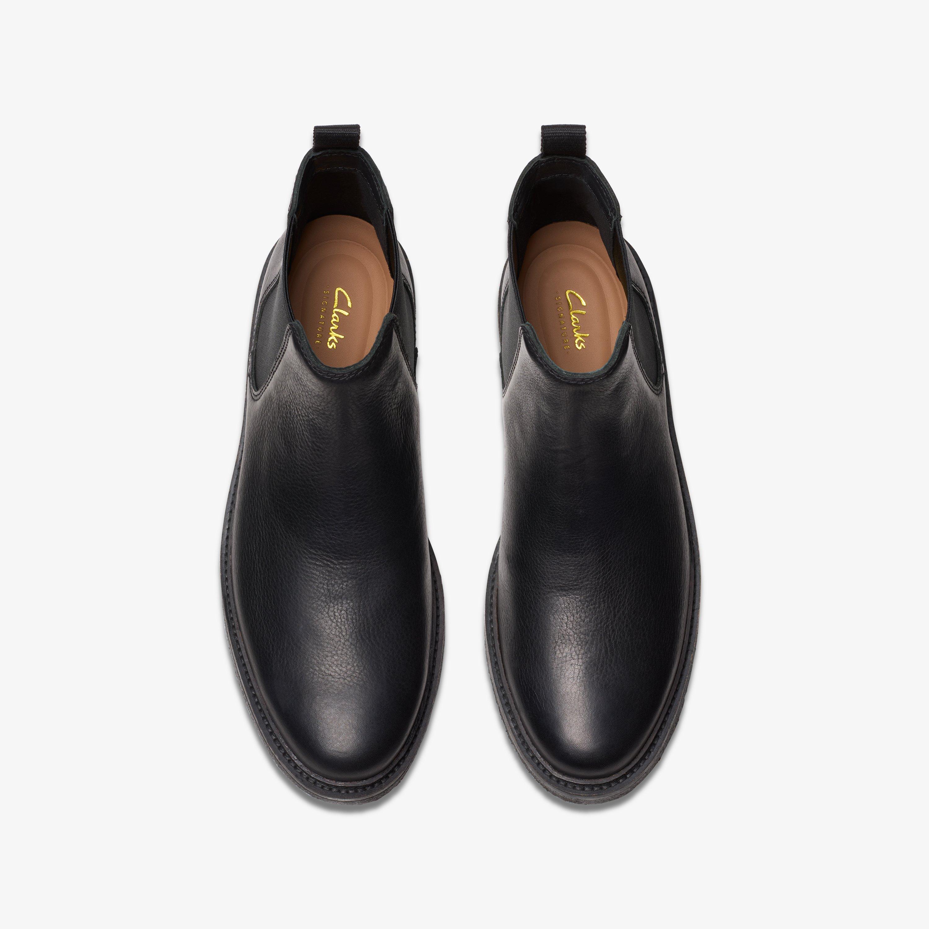 Mens Clarkdale Easy Black Leather Chelsea Boots