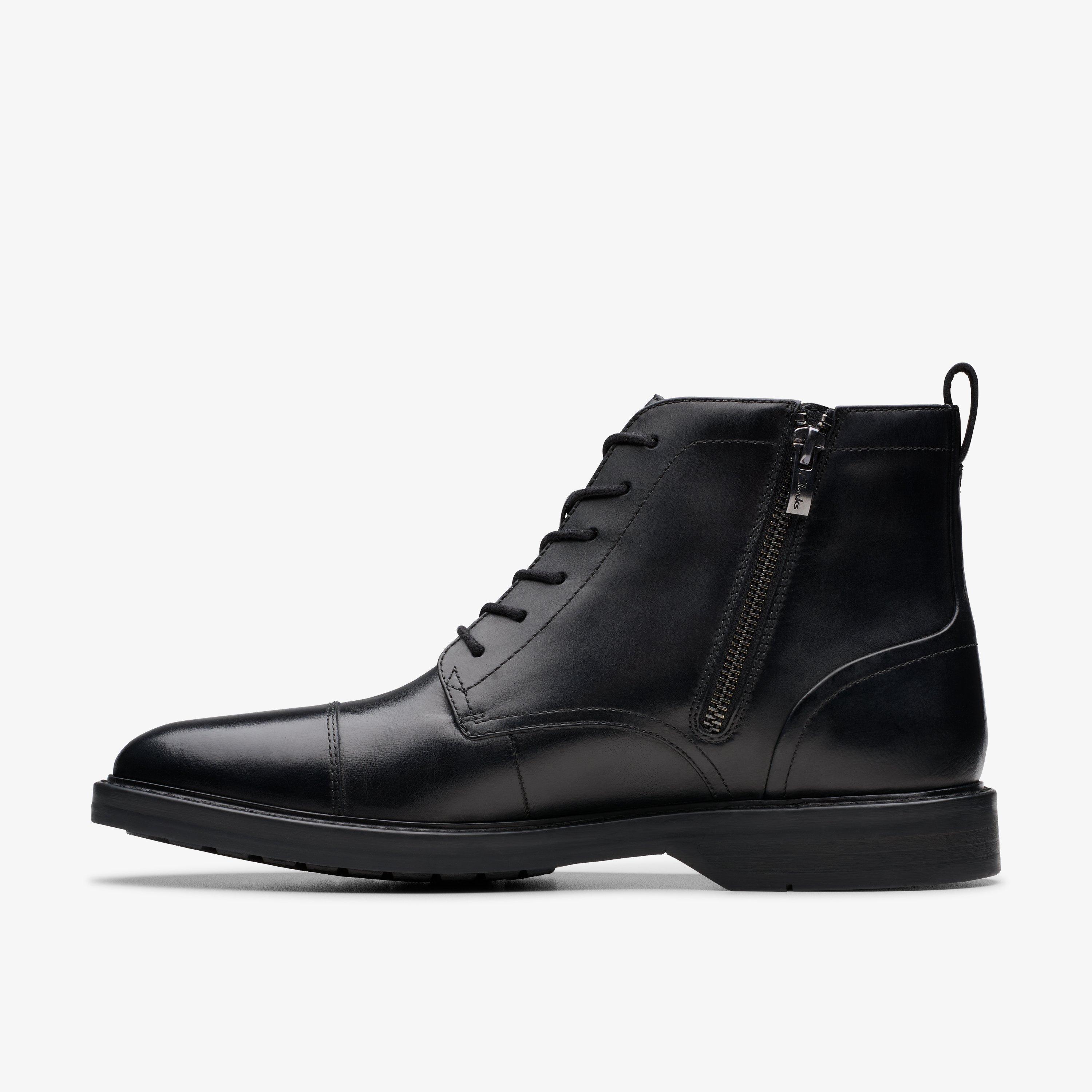 Bottes en cuir noir pour hommes Aldwin Cap | Clarks