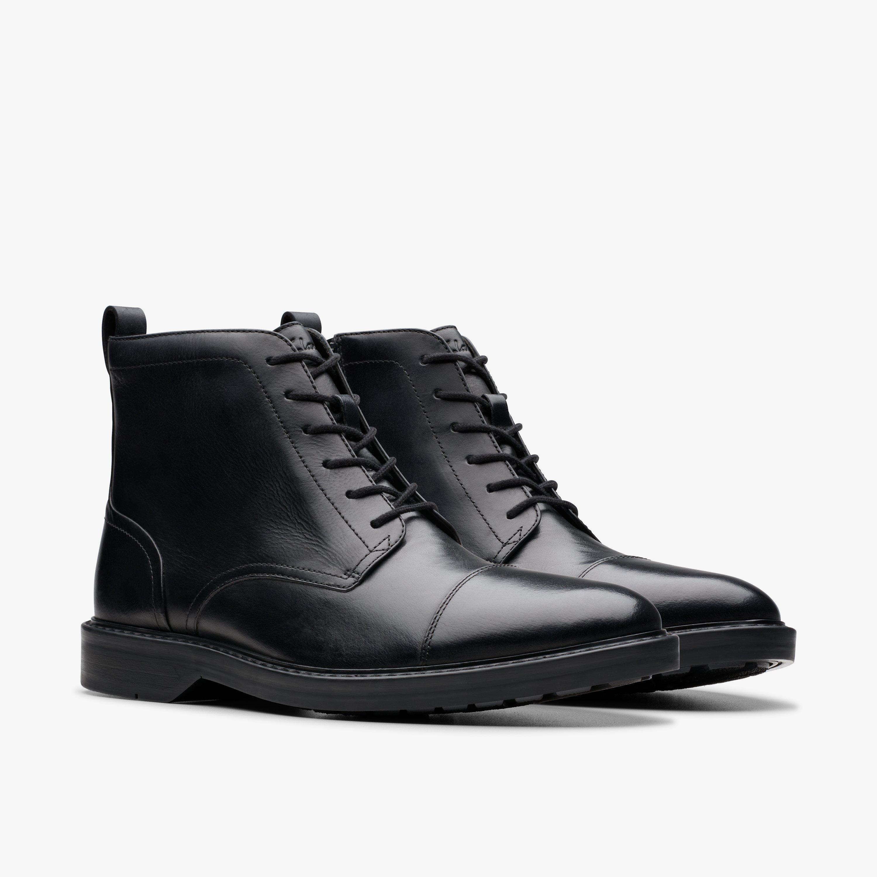 Chaussures Aldwin Cap en cuir noir pour homme | Clarks CA