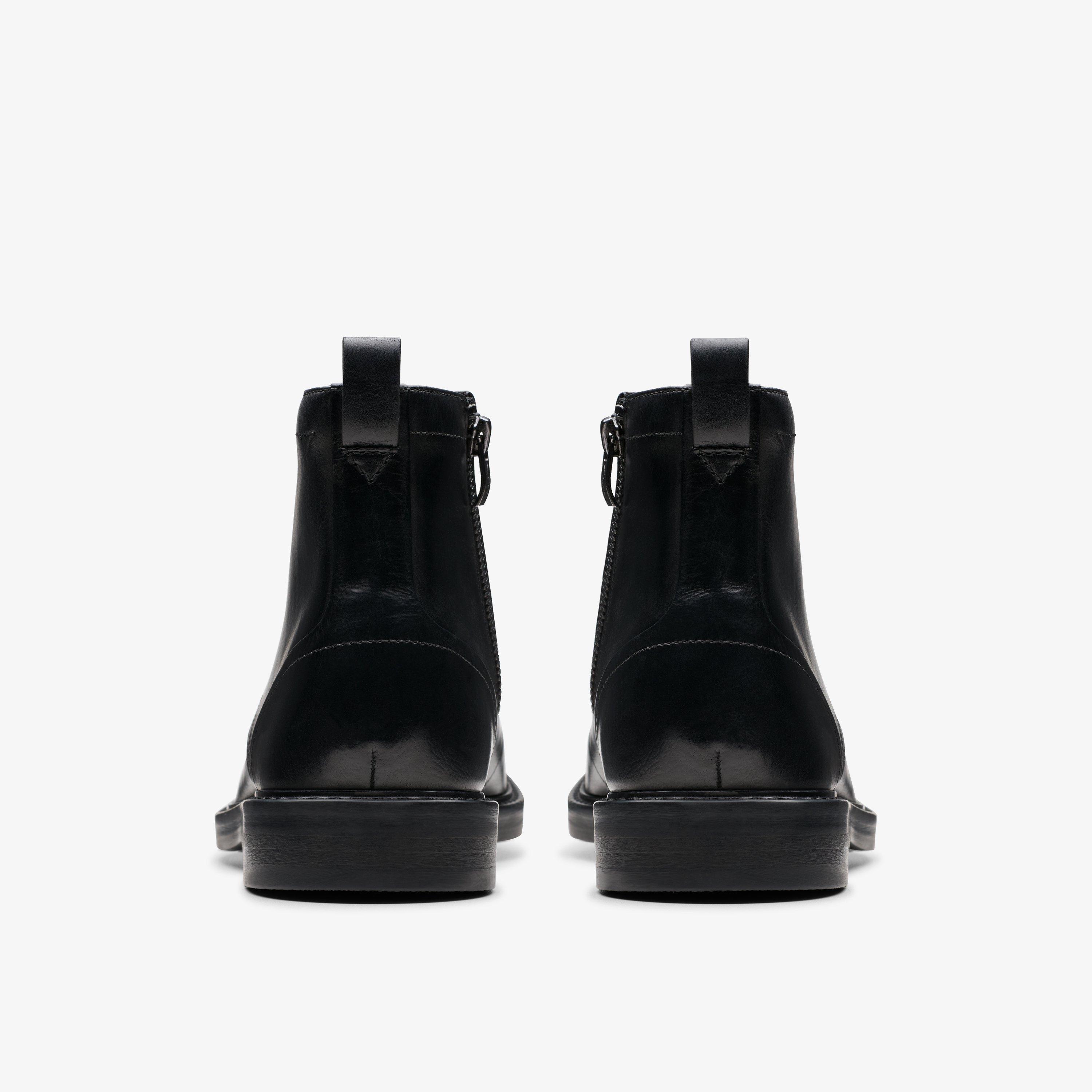 Mens Aldwin Cap Black Leather Oxford Boots