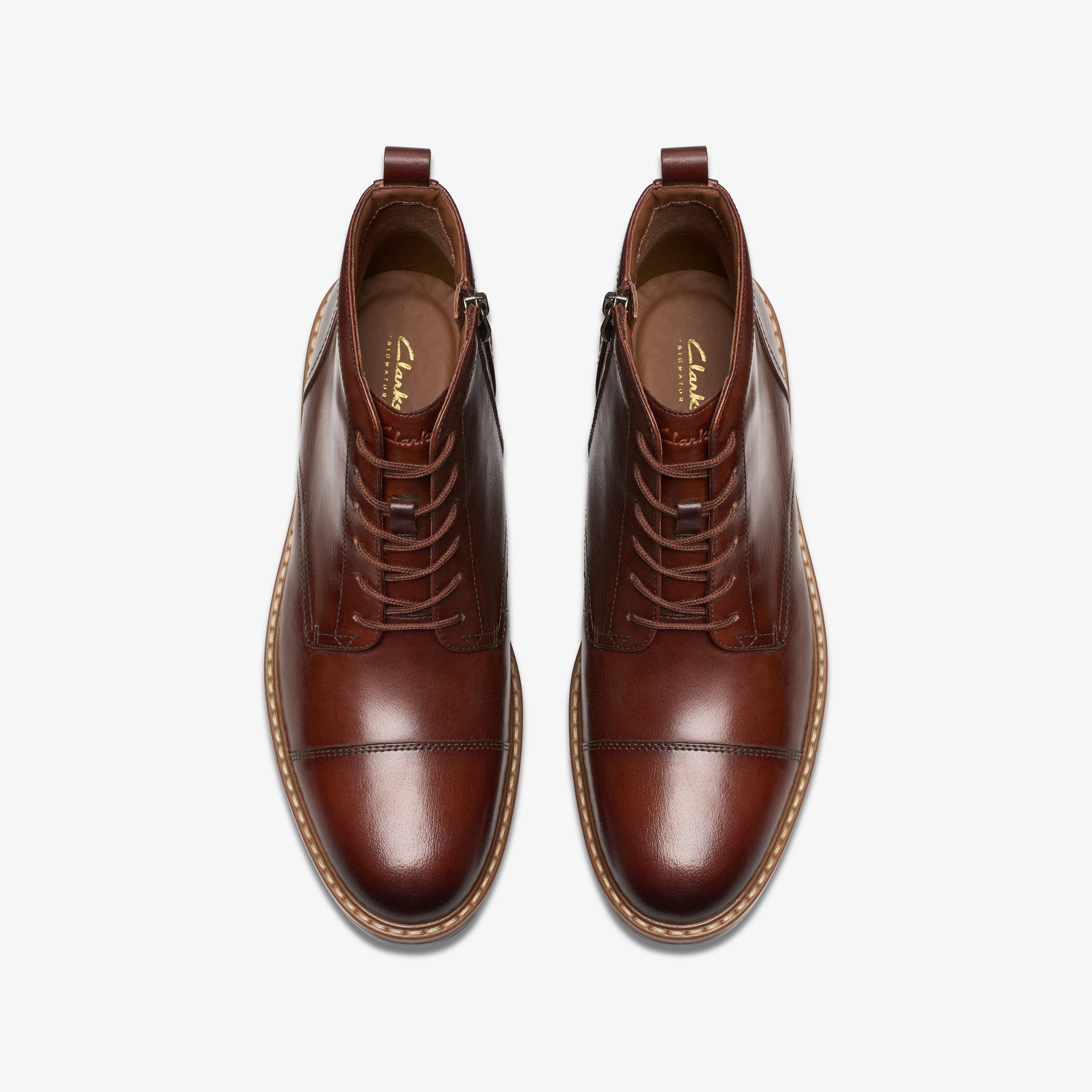 Mens Aldwin Cap Mid Tan Leather Oxford Boots