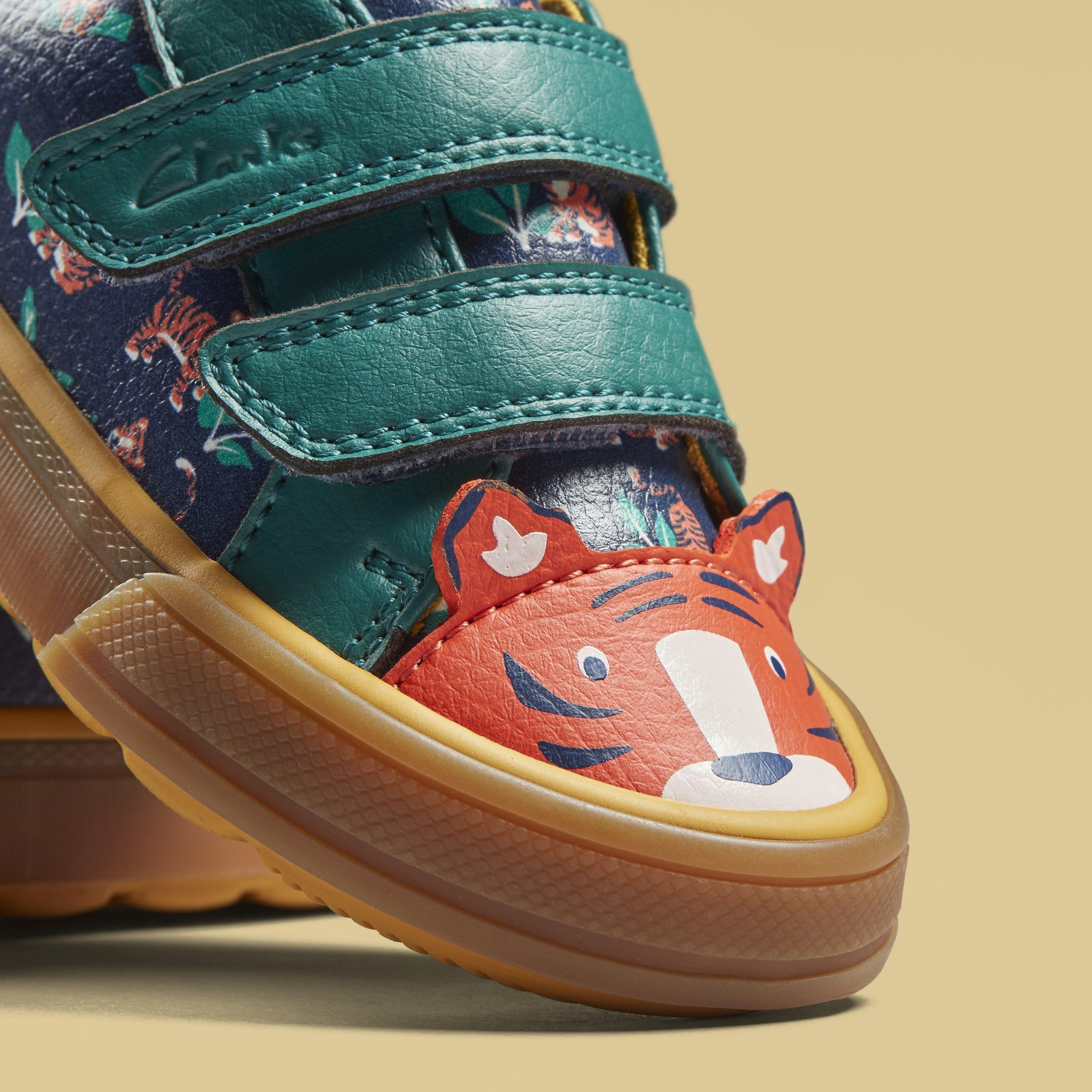 Boys Girls Kids Unisex Foxing Safari Toddler Navy Print Shoes Canvas ...