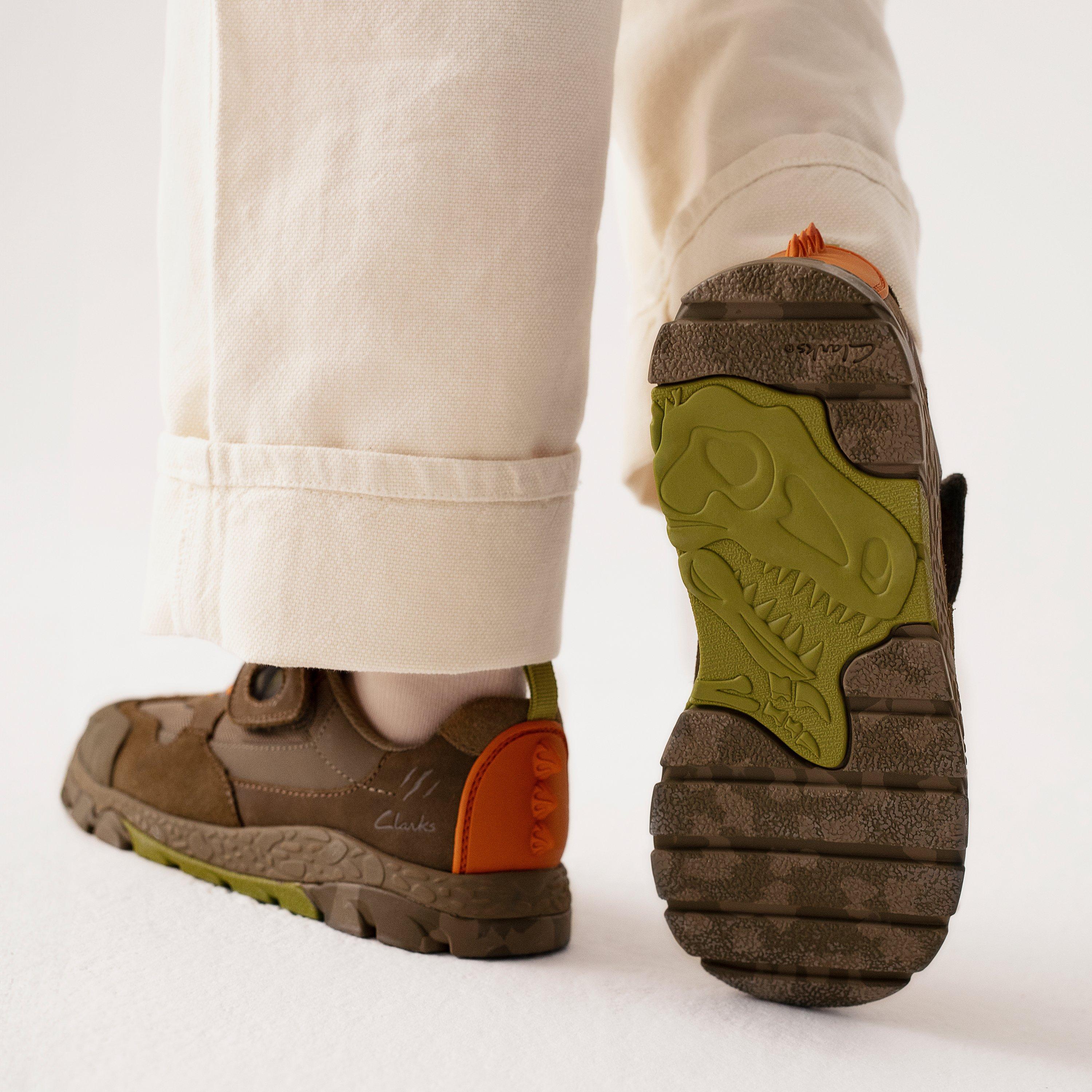 Boys Girls Kids Unisex Steggy 2 See Kid Khaki Trainers Riptape | Clarks ...