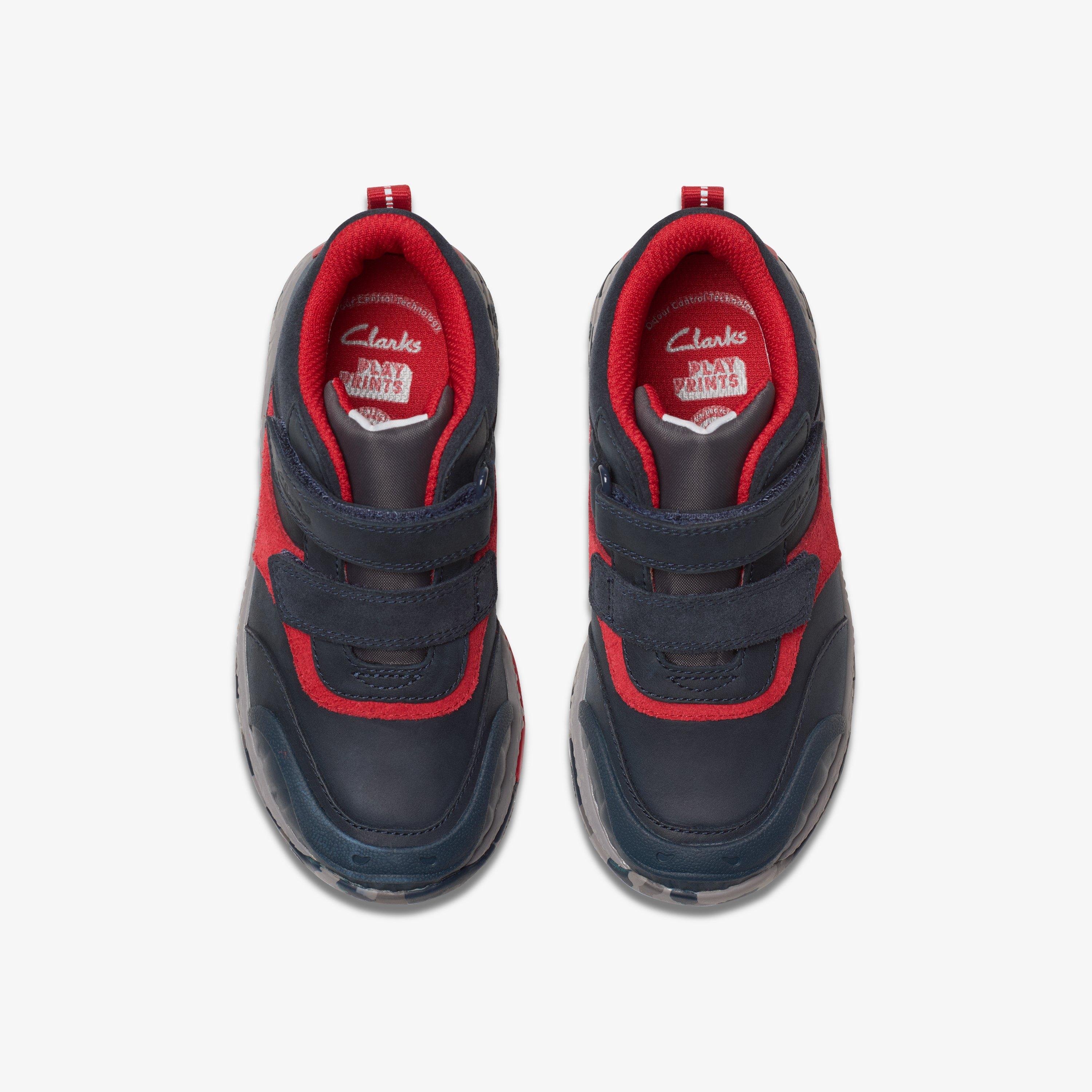 Boys Steggy Rex Kid Navy Trainers, High Tops, Riptape Trainers | Clarks UK