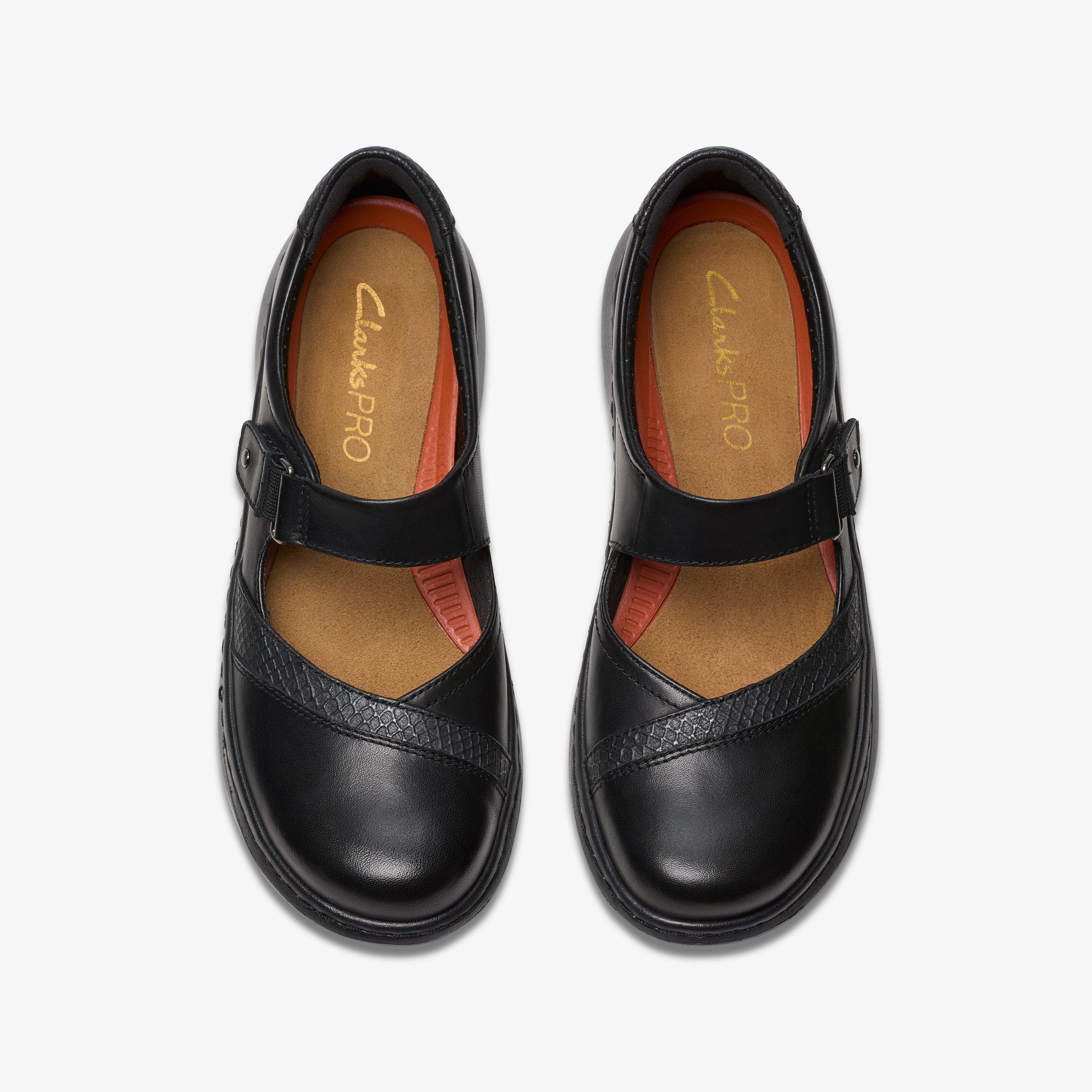 Womens Clarks Pro Pace Black Leather Bar Shoes | Clarks UK