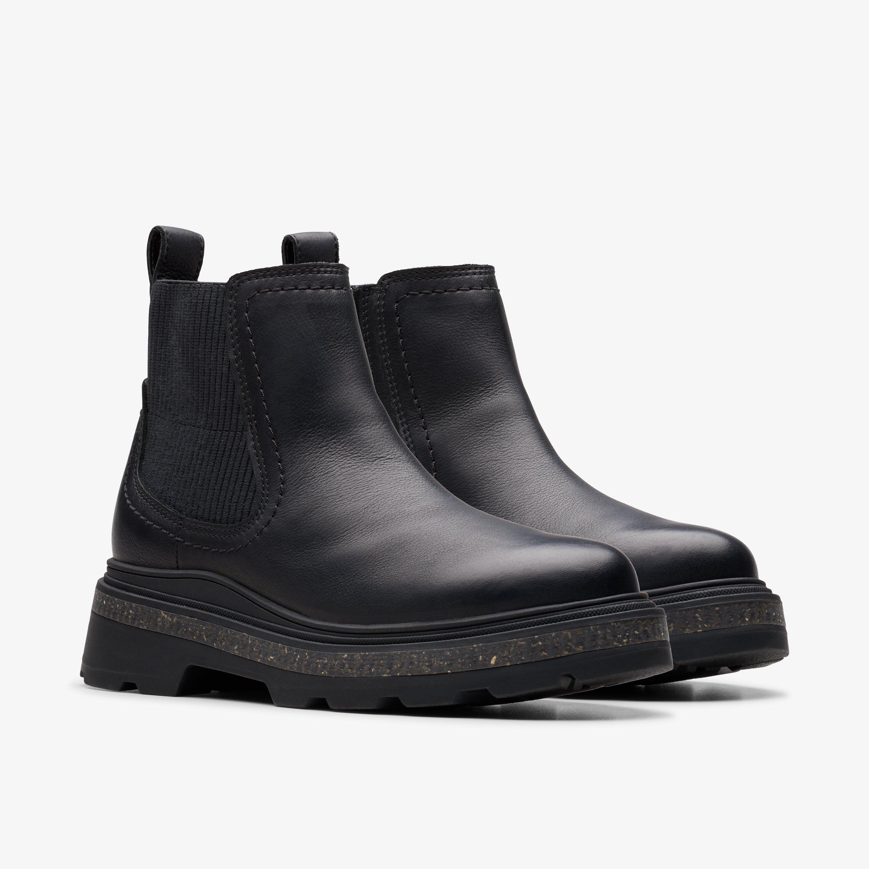 Womens Hencroft StepWP Black Leather Chelsea Boots | Clarks US