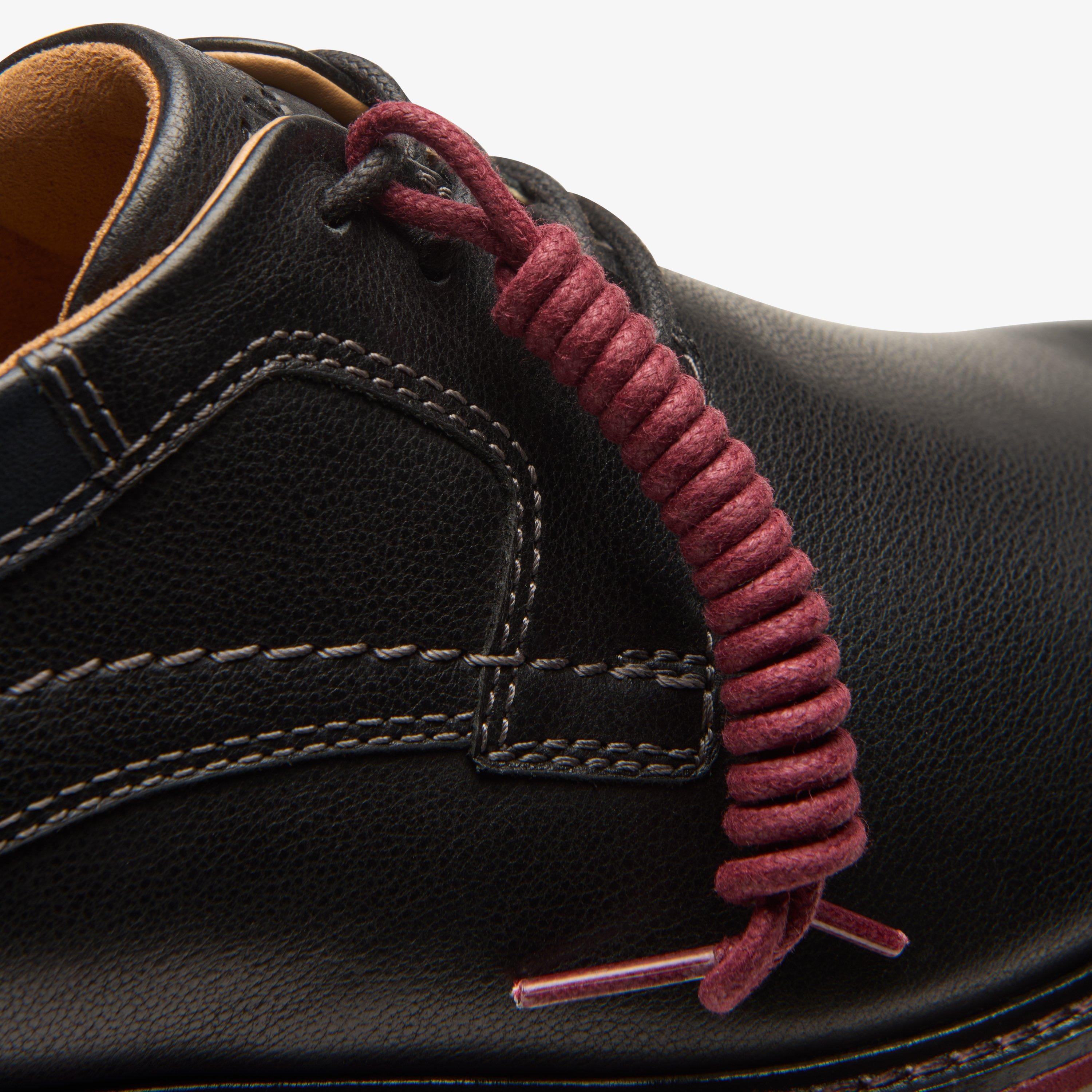 Men's Monahan Plain Black Leather Shoes | Clarks