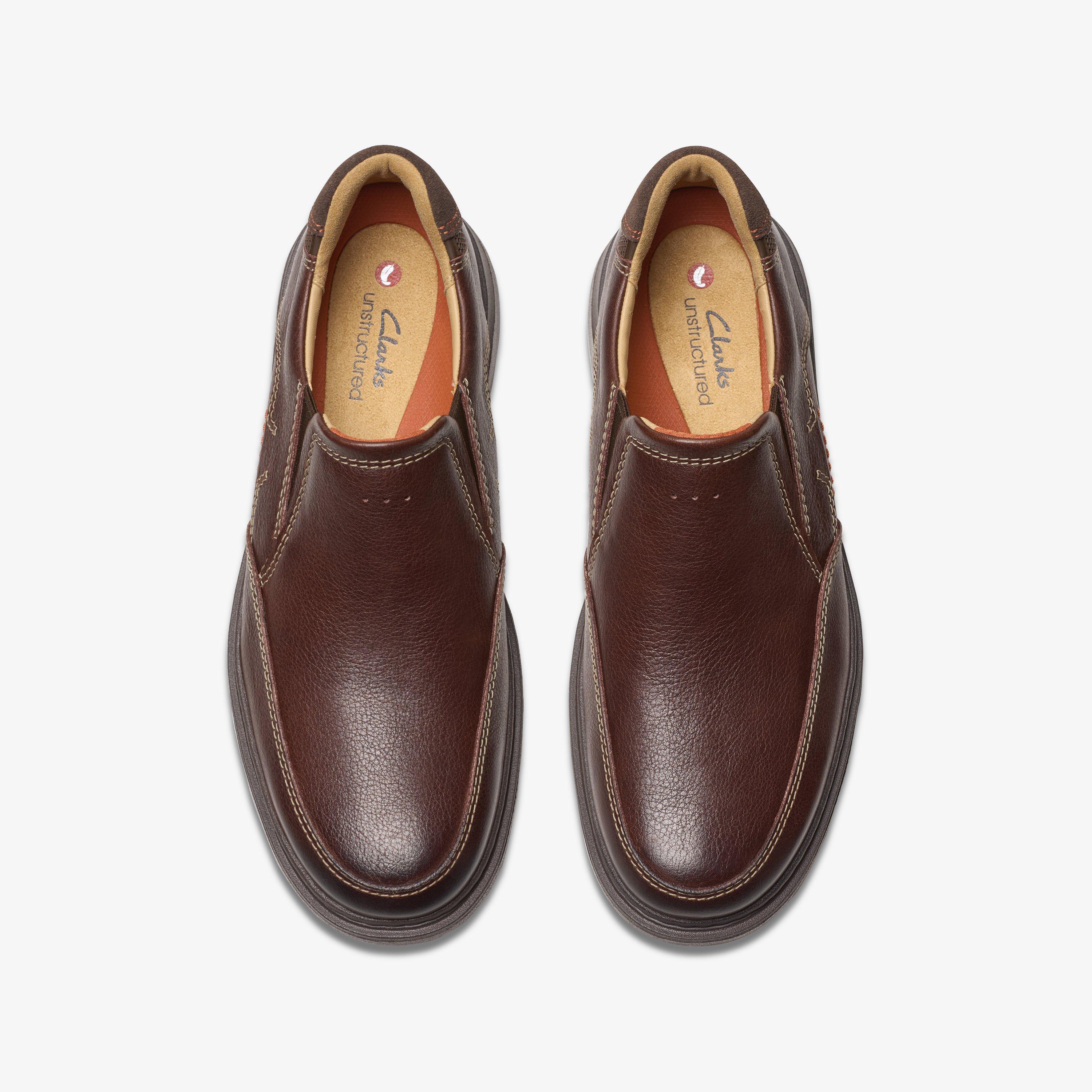 Mens Un Briley Step Mahogany Leather Shoes | Clarks CA