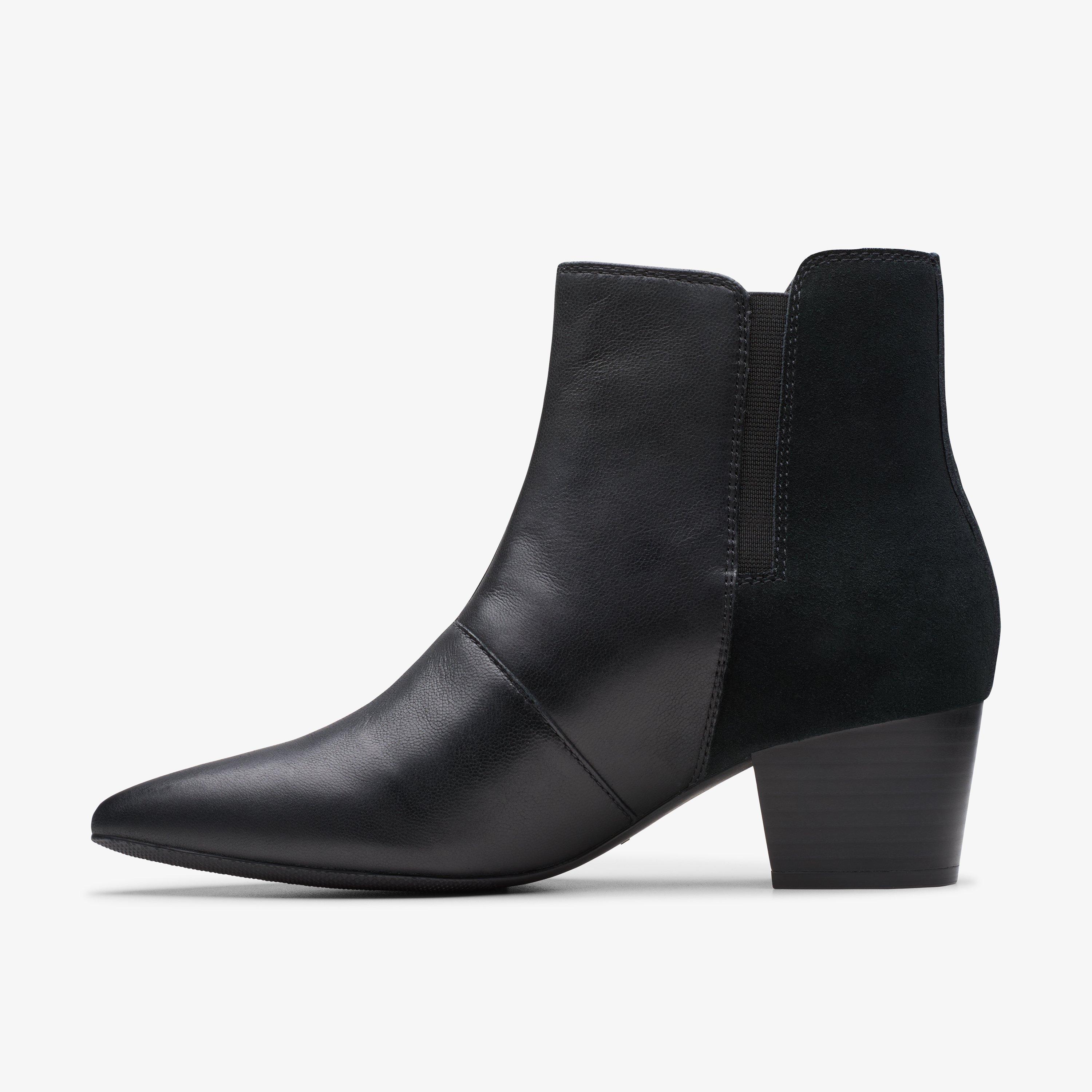 Bottillons en cuir noir Ellanie Vibe pour femmes | Clarks