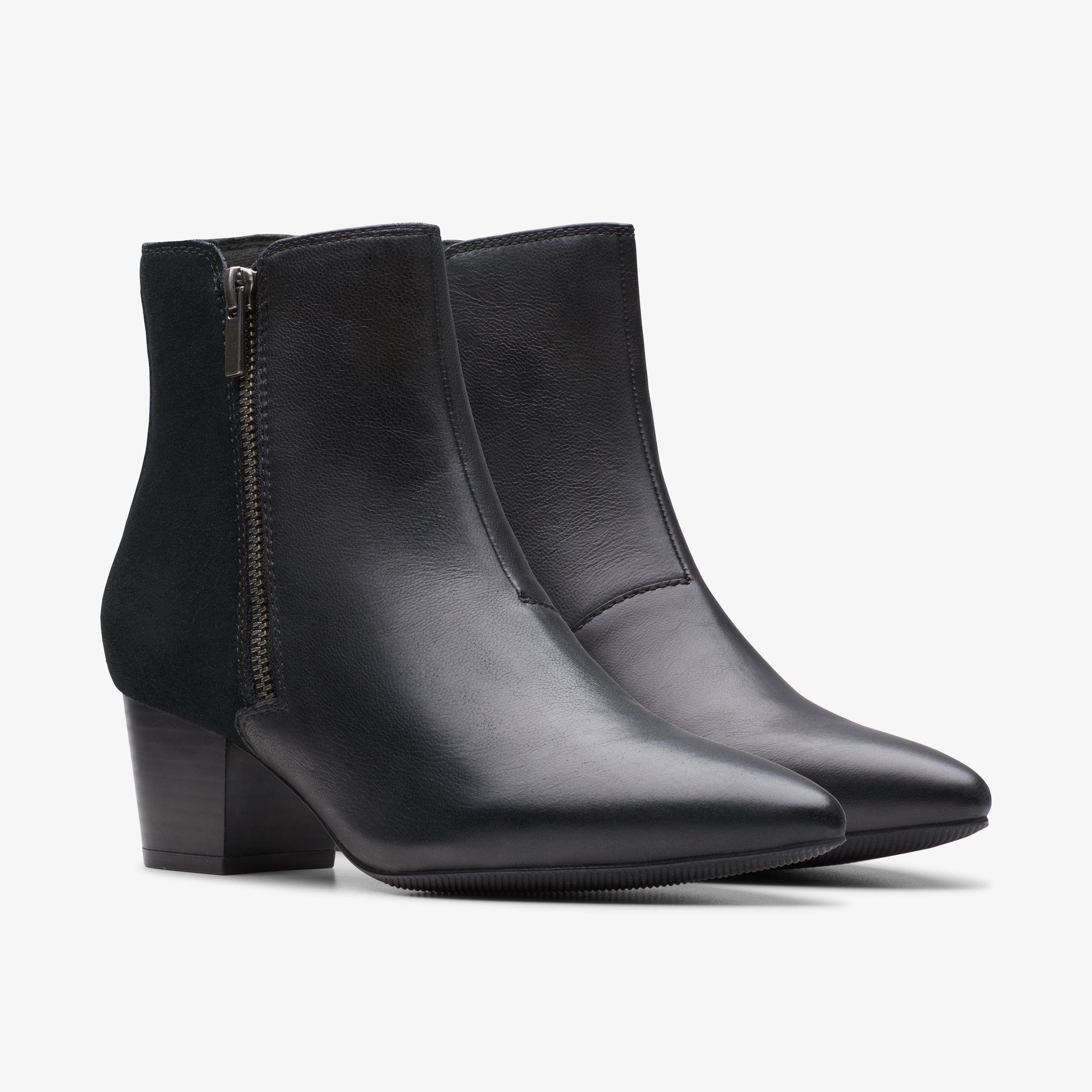 Bottes en cuir noir pour femmes Ellanie Vibe | Clarks