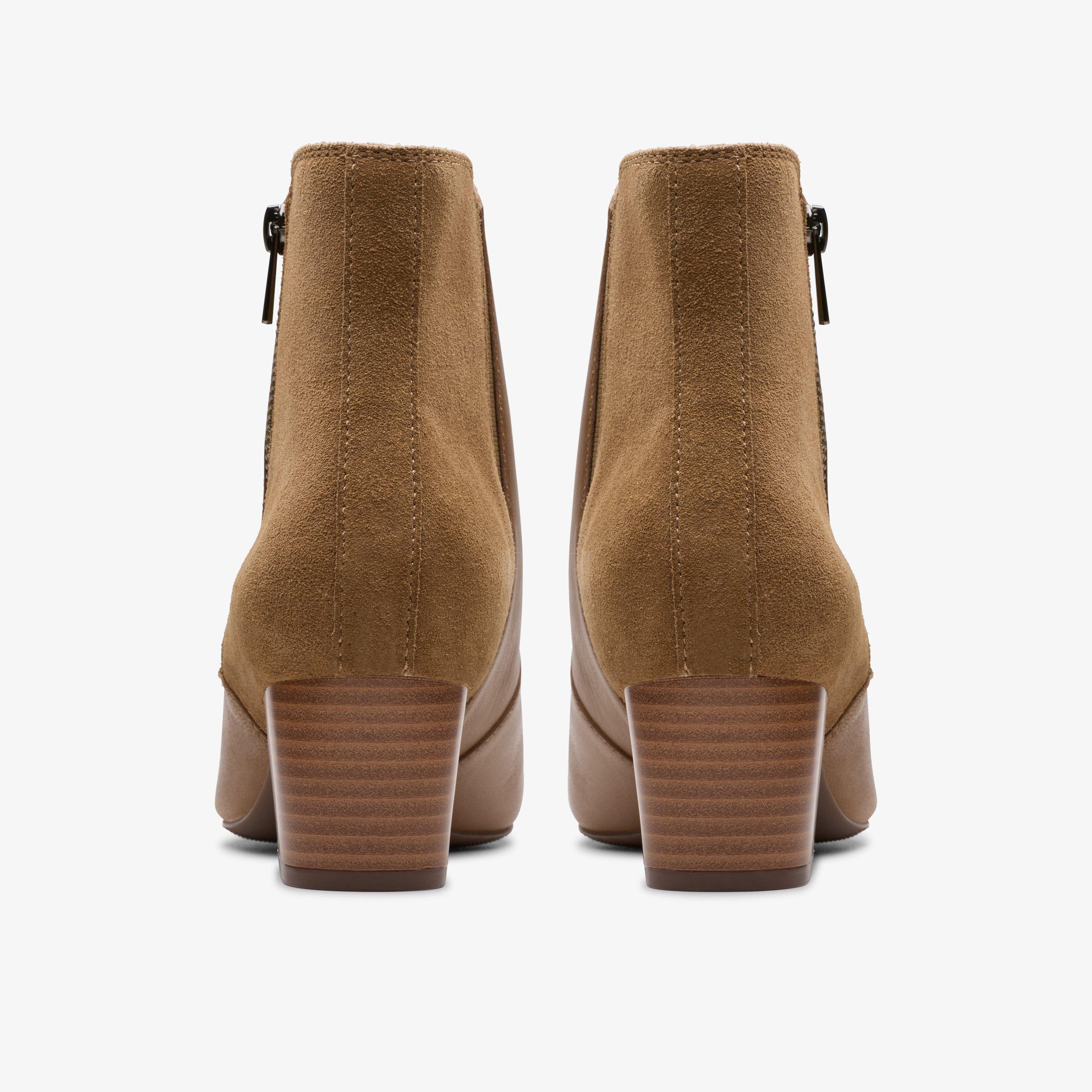 Womens Ellanie Vibe Taupe Leather Ankle Boots | Clarks