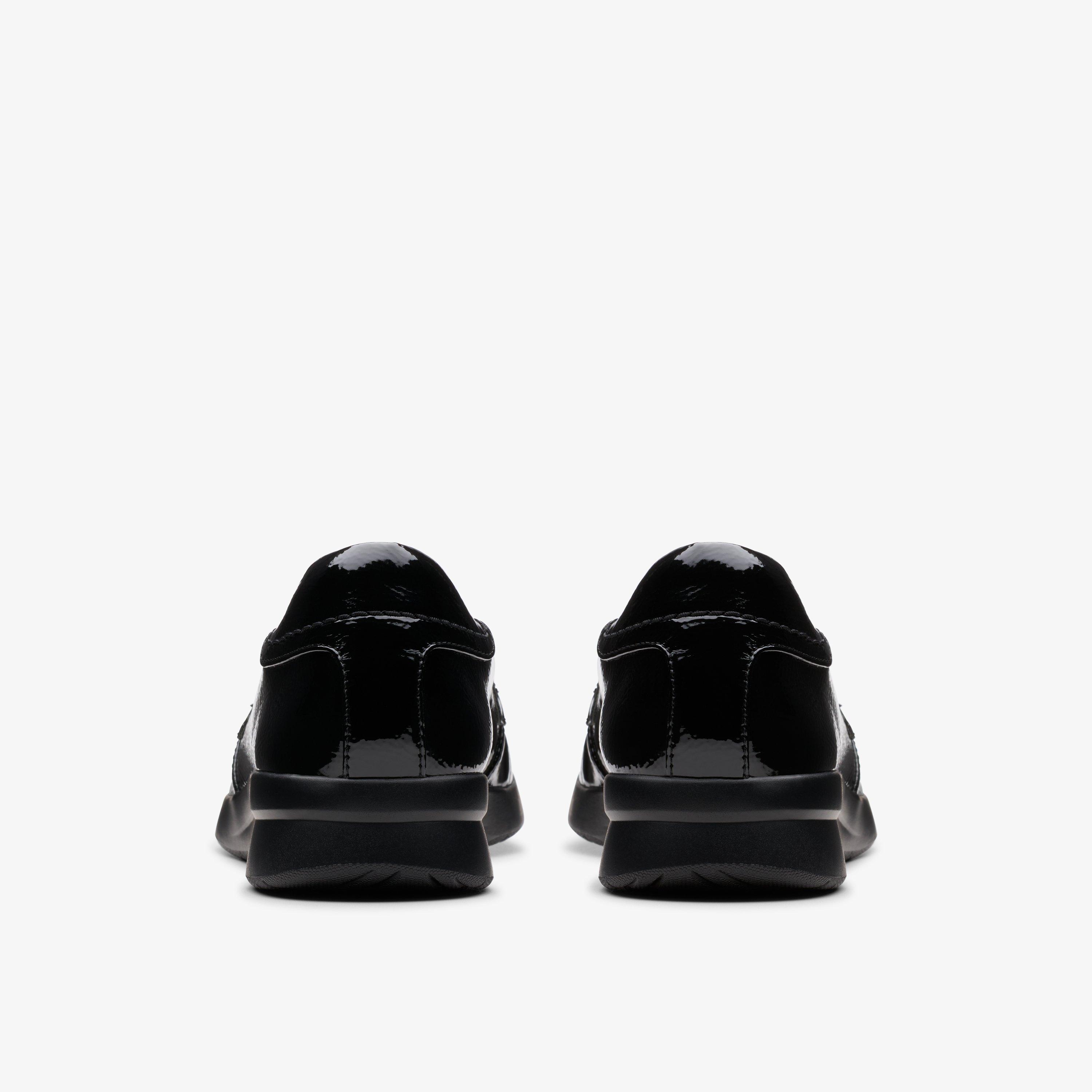 Women's Ellowyn Penny Black Crinkle Patent Slip Ons | Clarks