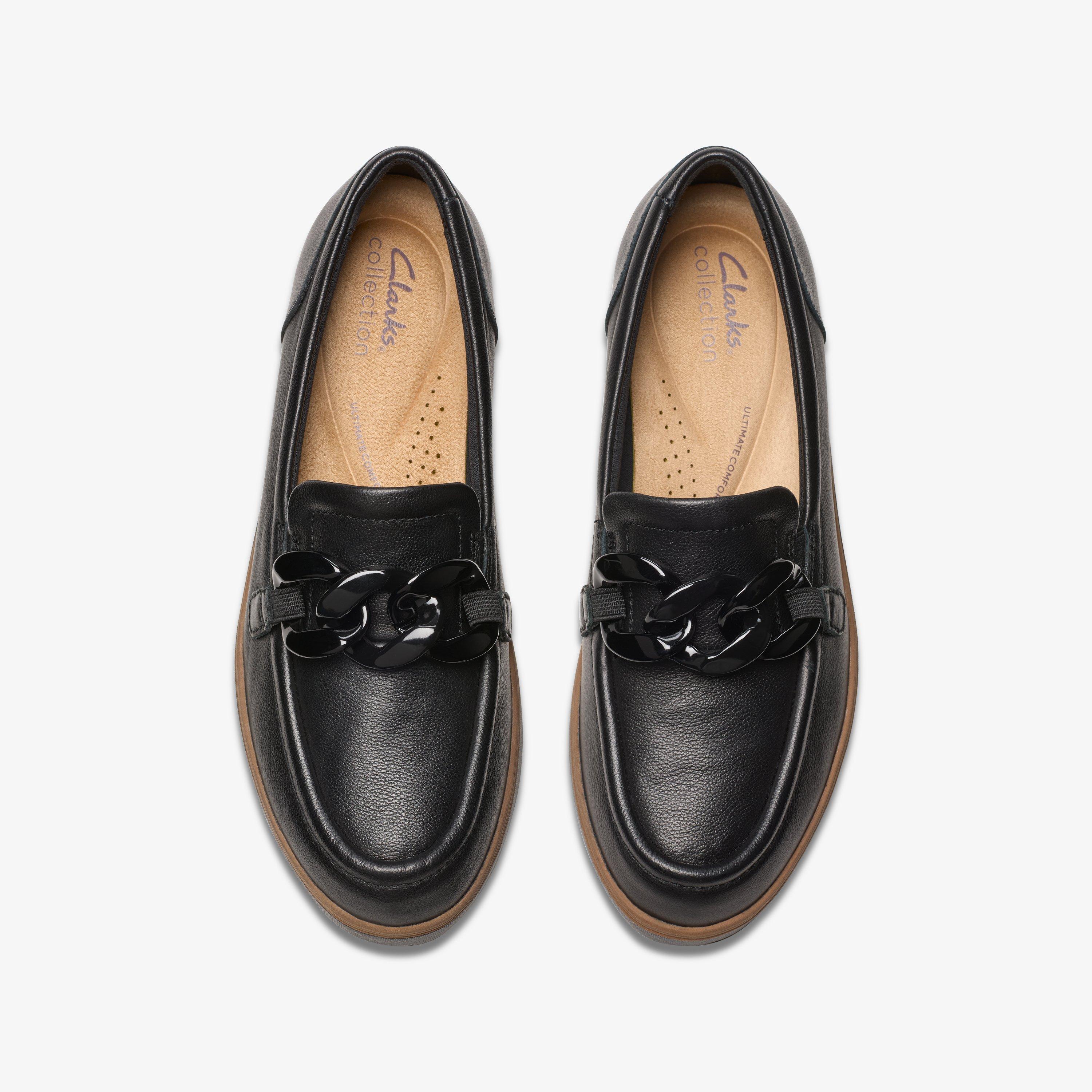 Womens Zylah May Black Leather Loafers, Slip Ons Shoes | Clarks UK