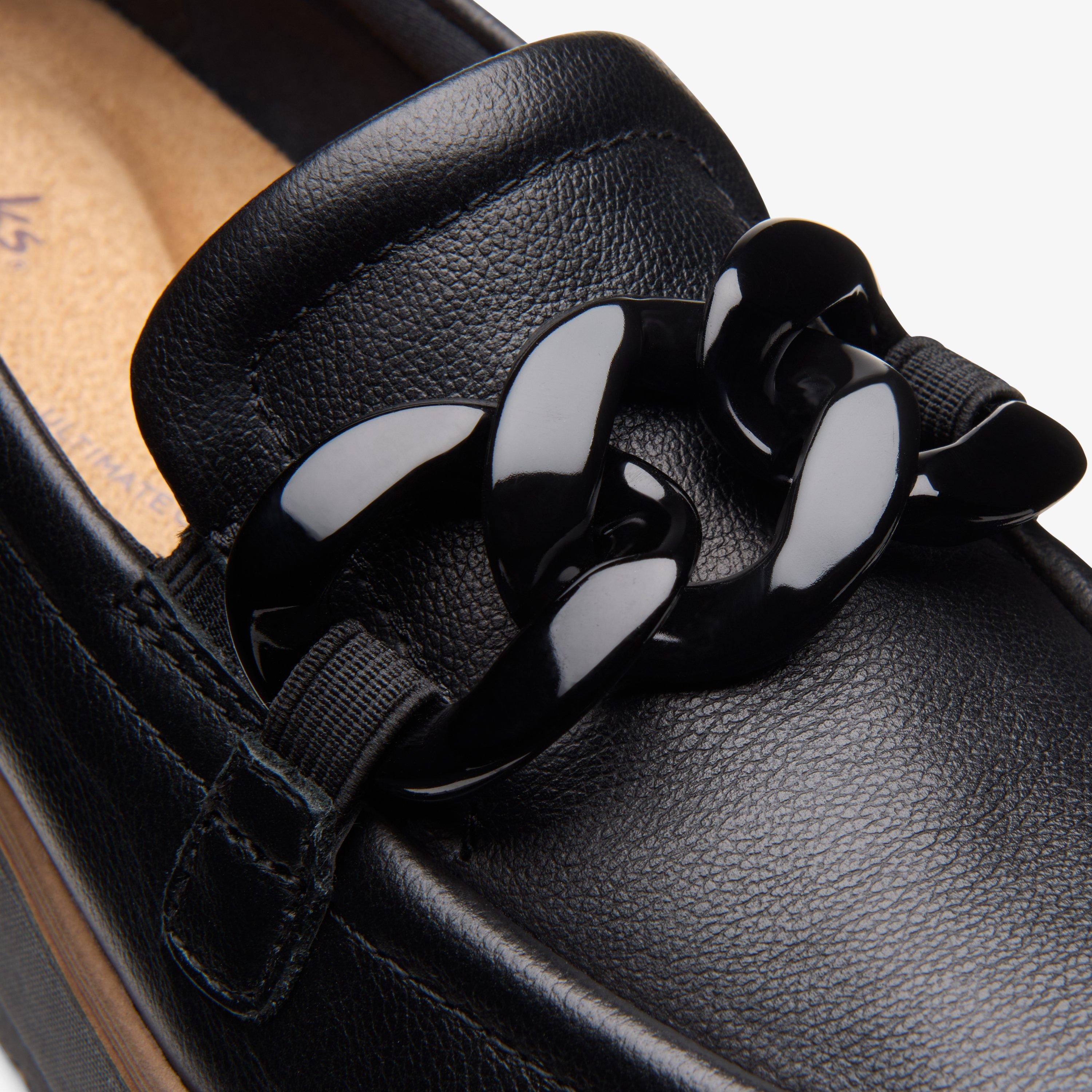 Womens Zylah May Black Leather Loafers, Slip Ons Shoes | Clarks UK