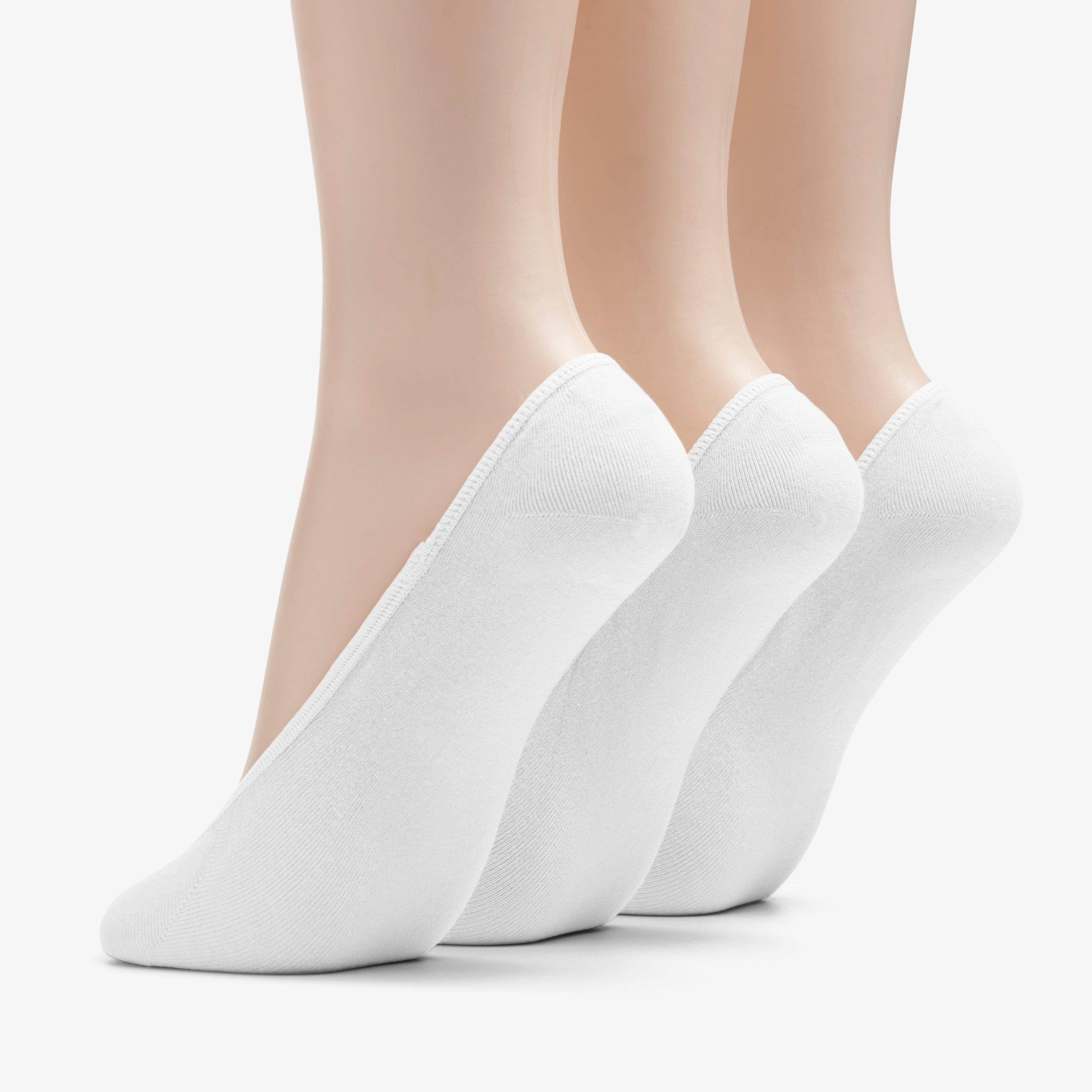 Womens 3 Pack Solid Liner White Socks | Clarks US