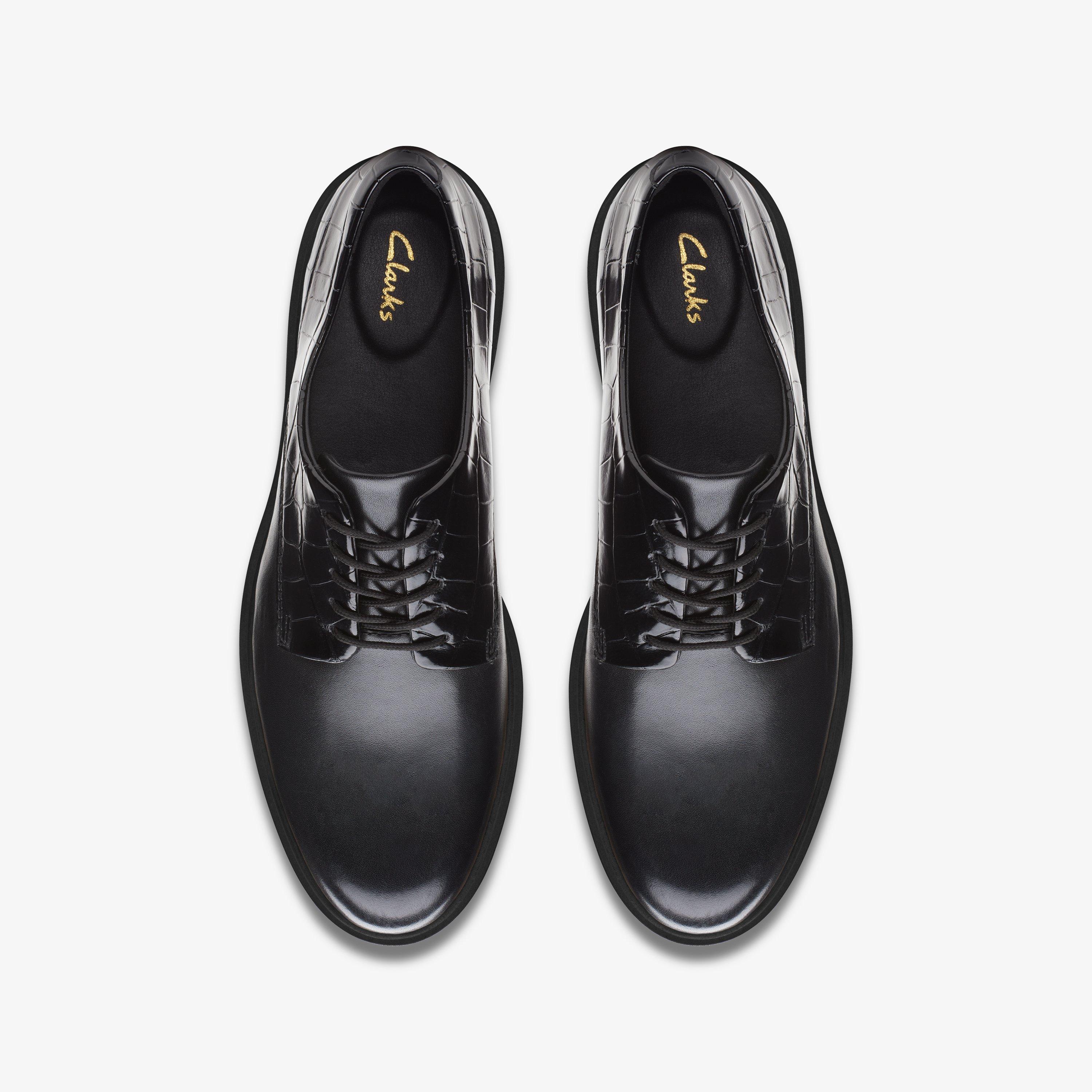 Womens Glickly Derby 2 Black Combination Derby Shoes, Lace Up | Clarks UK