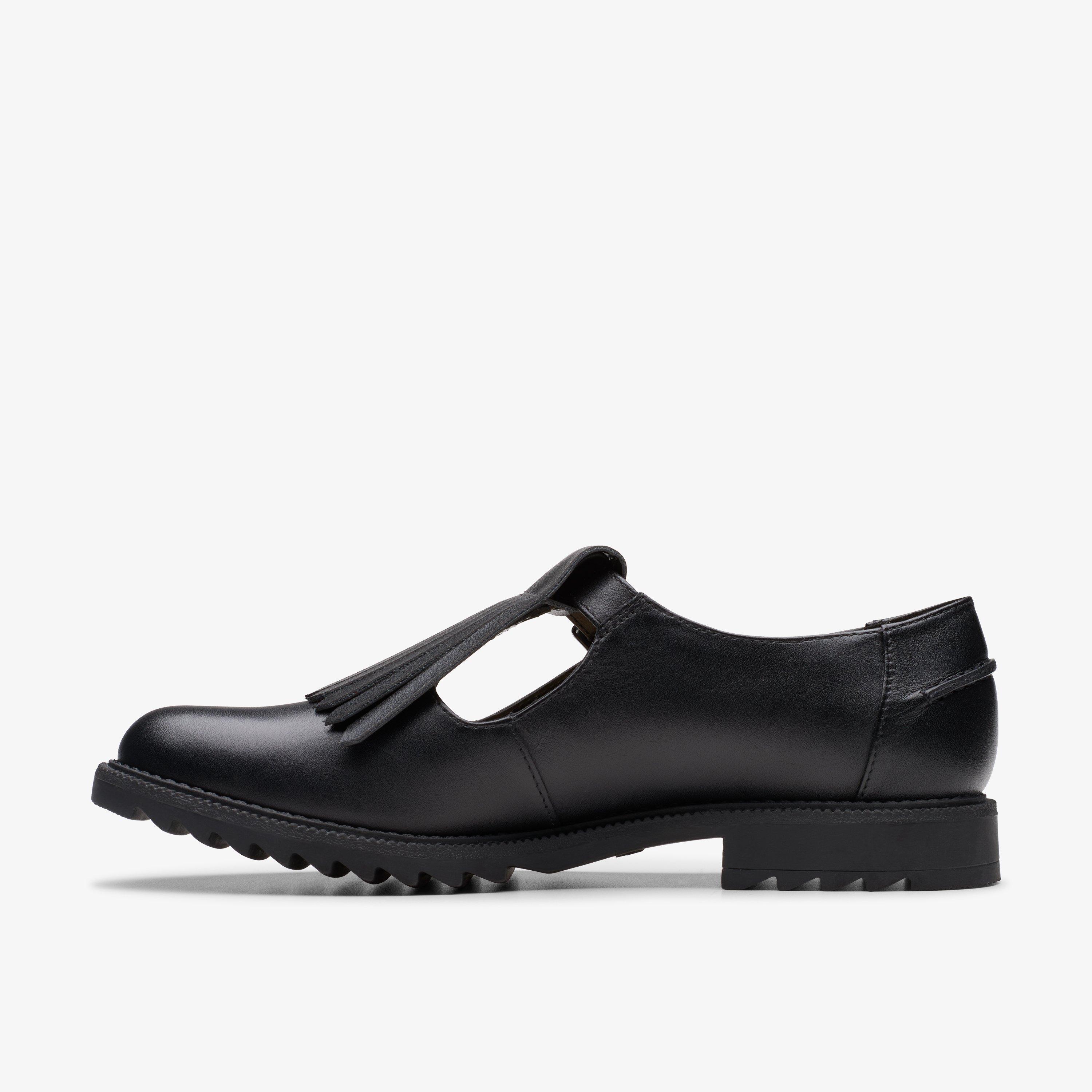 Womens Griffin Mia 2 Black Leather T Bar Shoes | Clarks UK