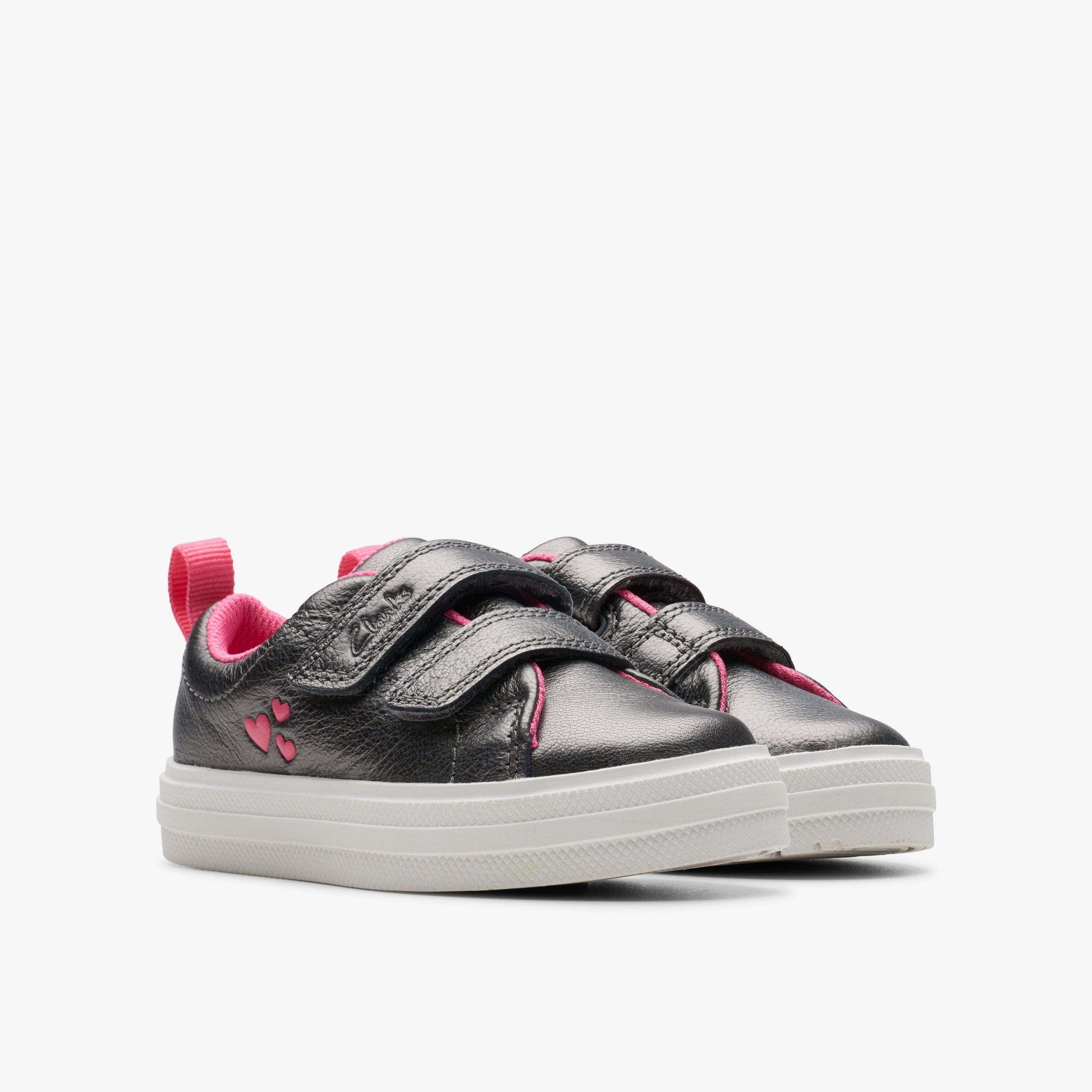 Girls Nova Teen Toddler Gun Metal Trainers | Clarks Children's