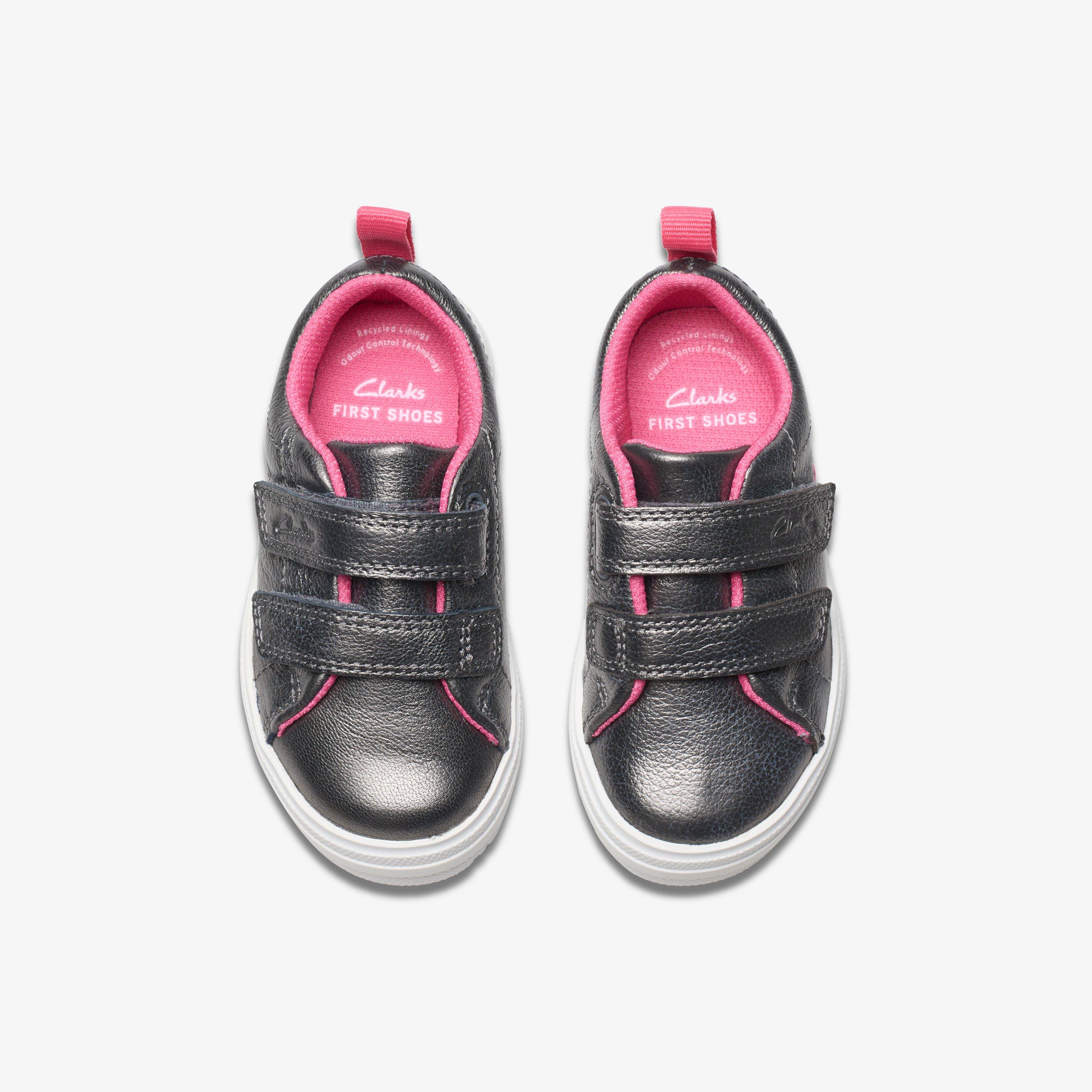 Girls Nova Teen Toddler Gun Metal Shoes Riptape | Clarks Outlet