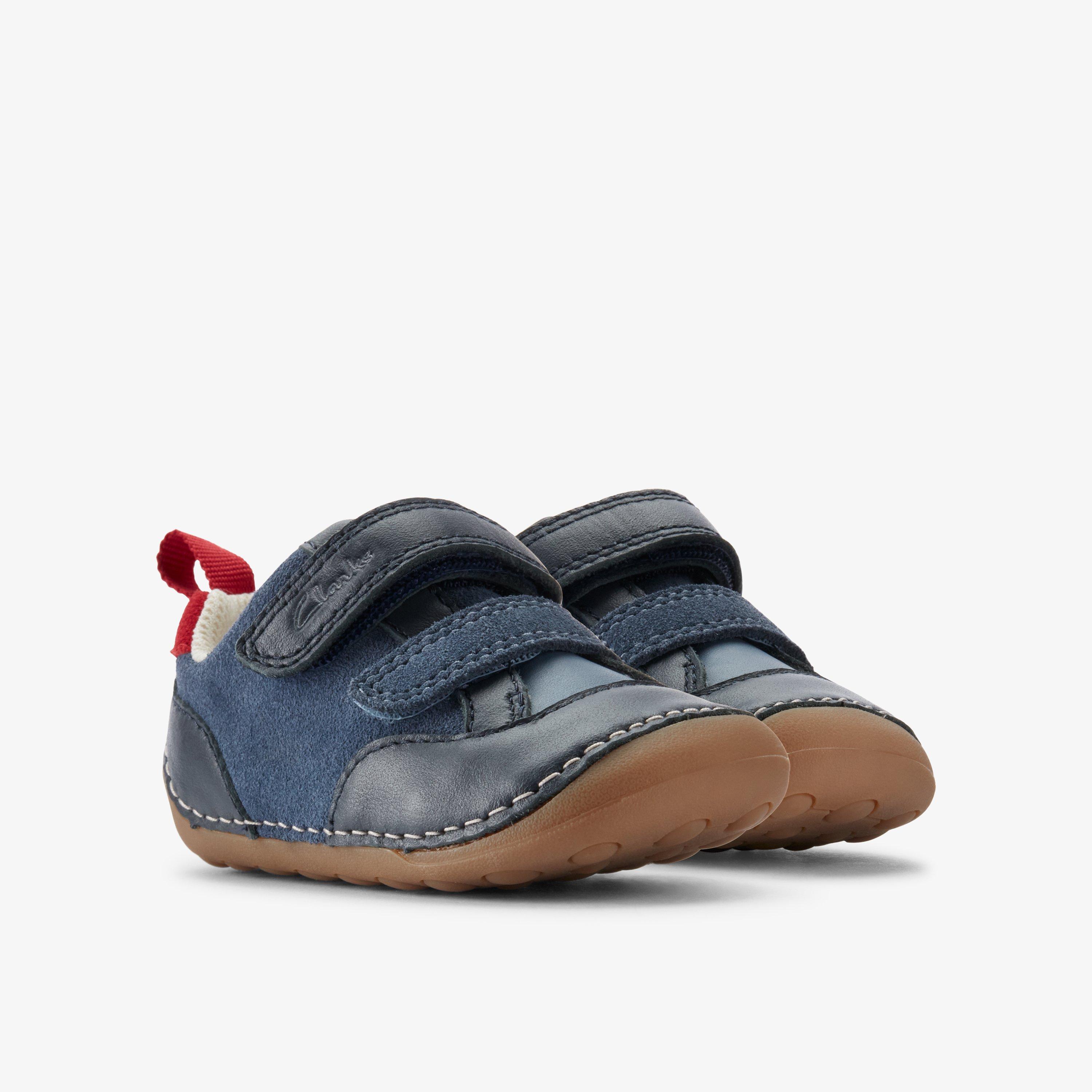 Les garçons Tiny Fun Toddler bleu marine/rouge pré-marcheur | Clarks EU