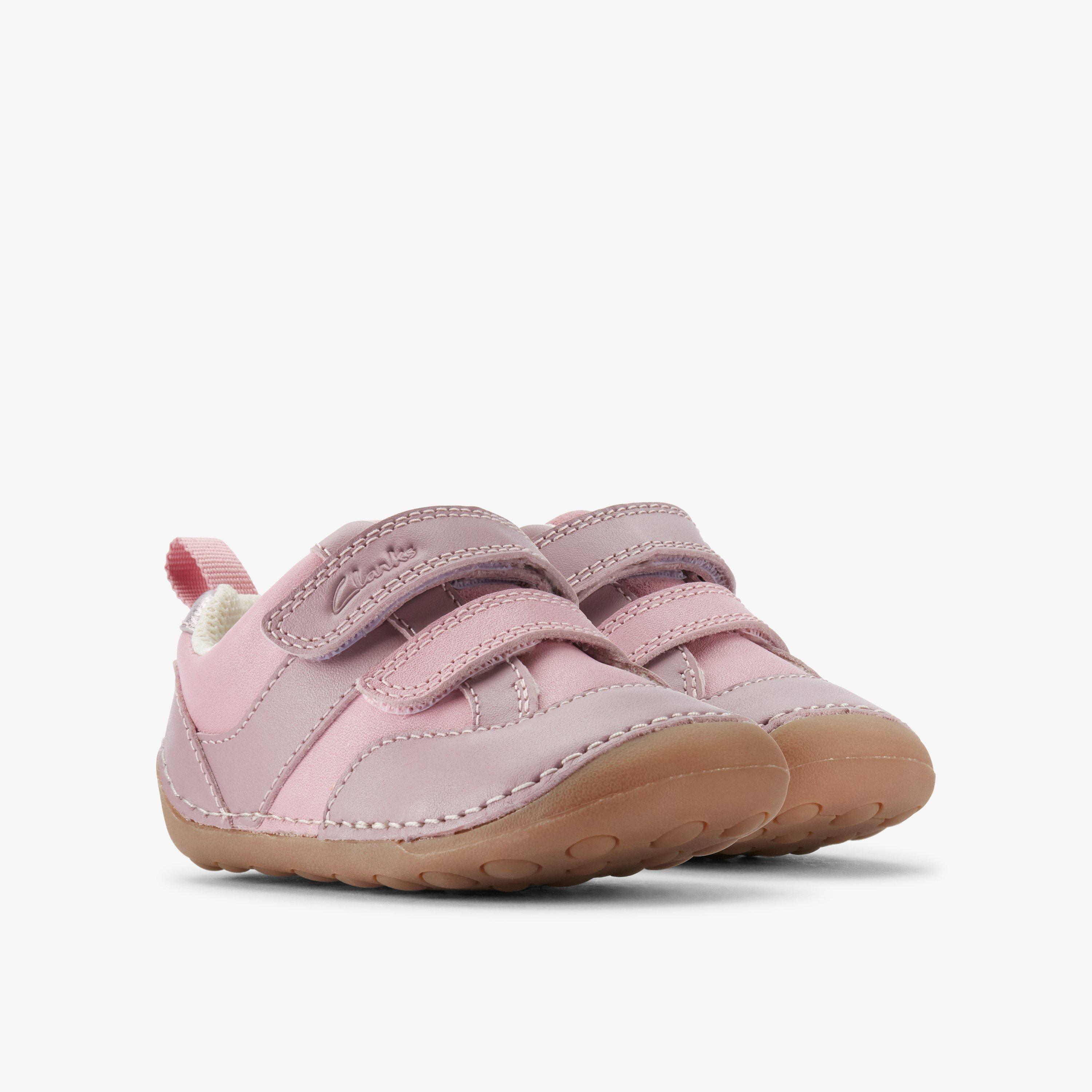 Girls Tiny Sky Toddler Dusty Pink Shoes Pre Walker Riptape | Clarks Outlet