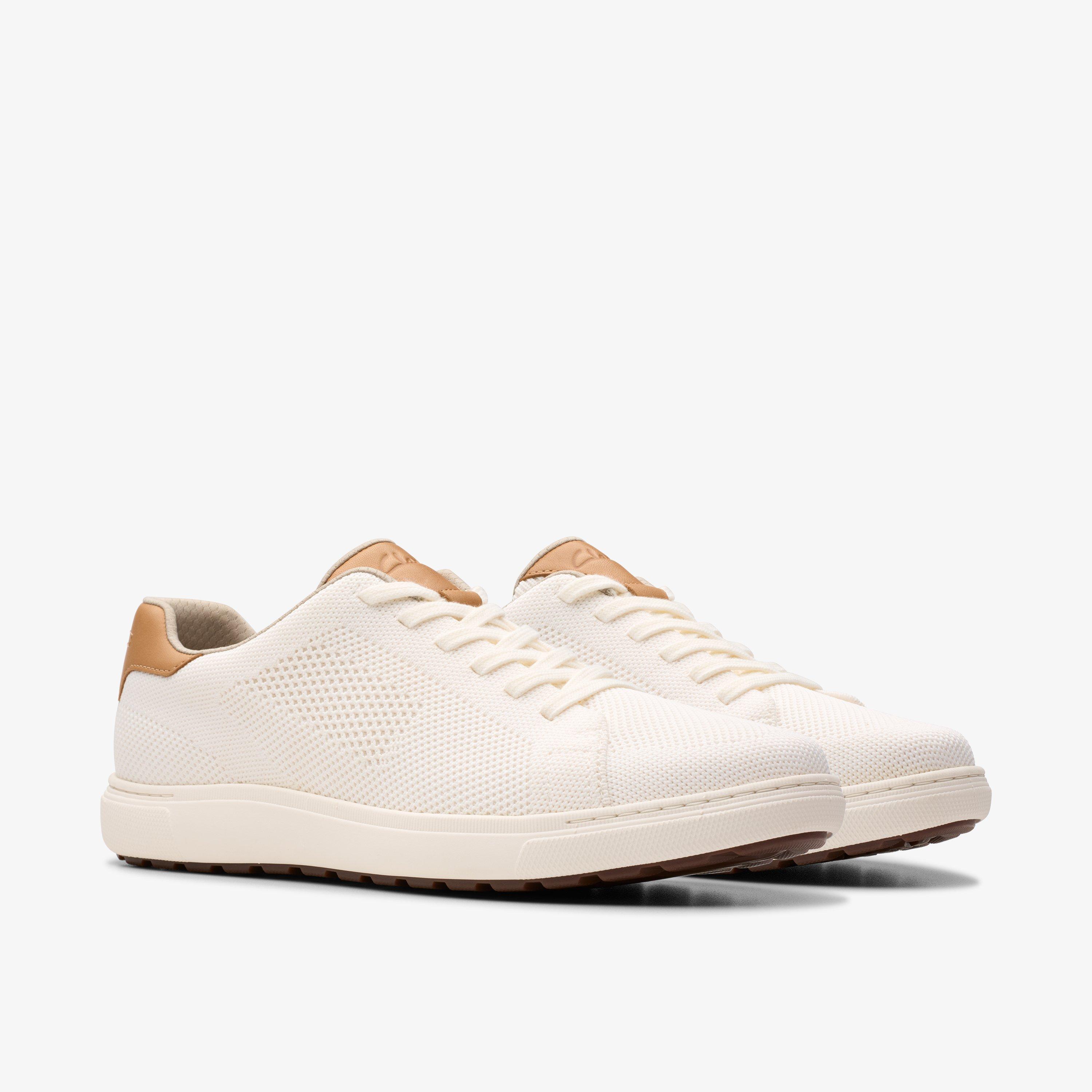 Men's Mapstone Lace White Knit Sneakers | Clarks