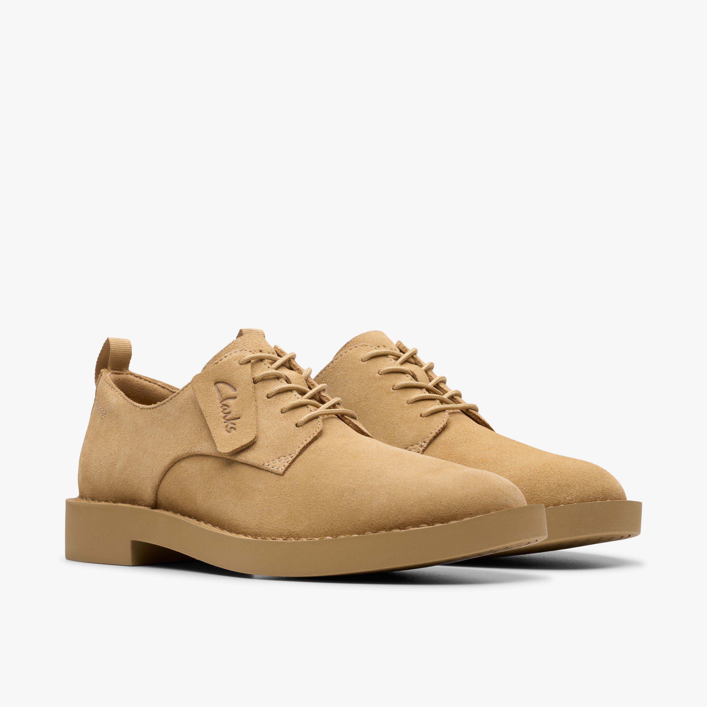 Mens Martock Lace Dark Sand Suede Oxford Shoes | Clarks