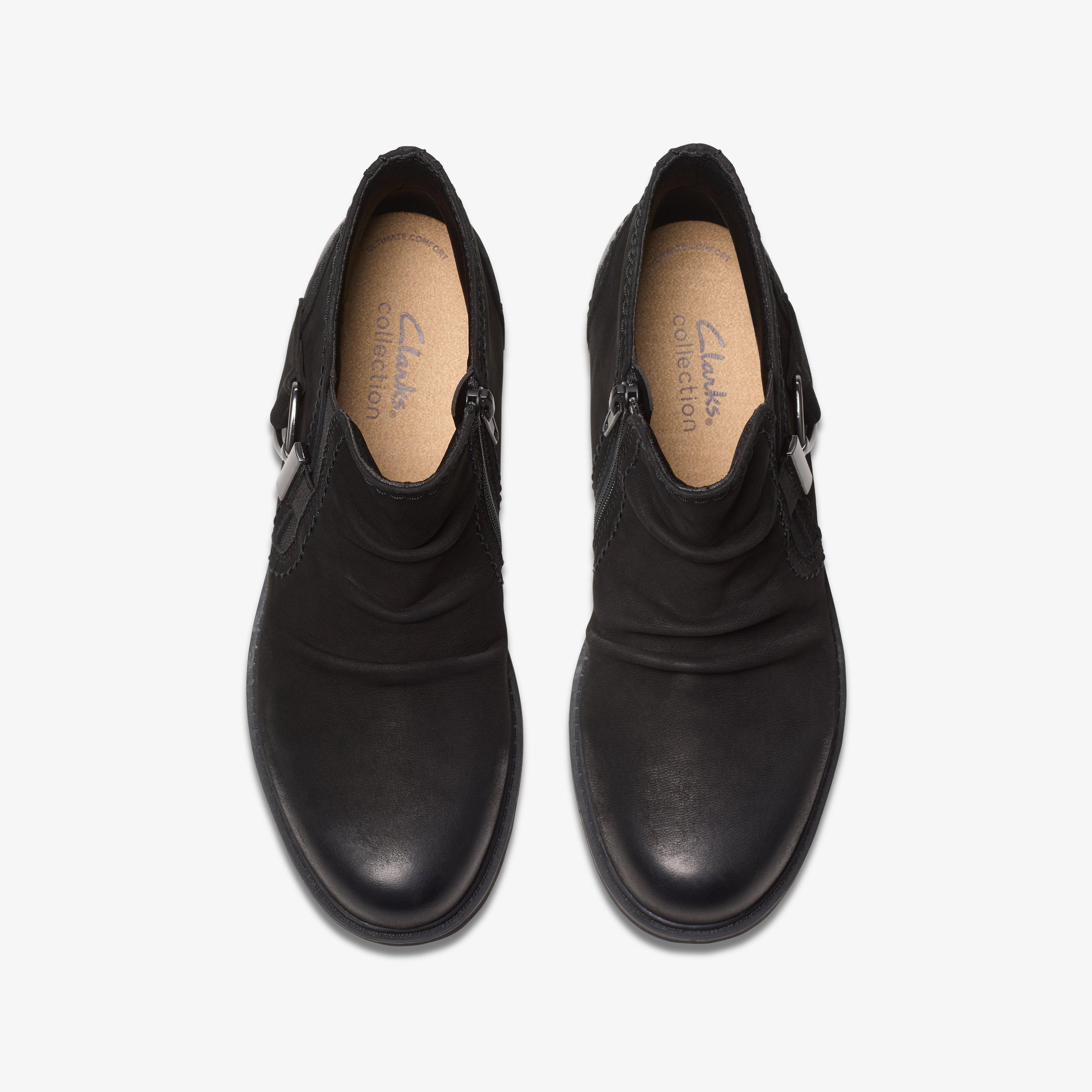 Womens Hearth Clara Black Nubuck Ankle Boots Heels | Clarks Outlet