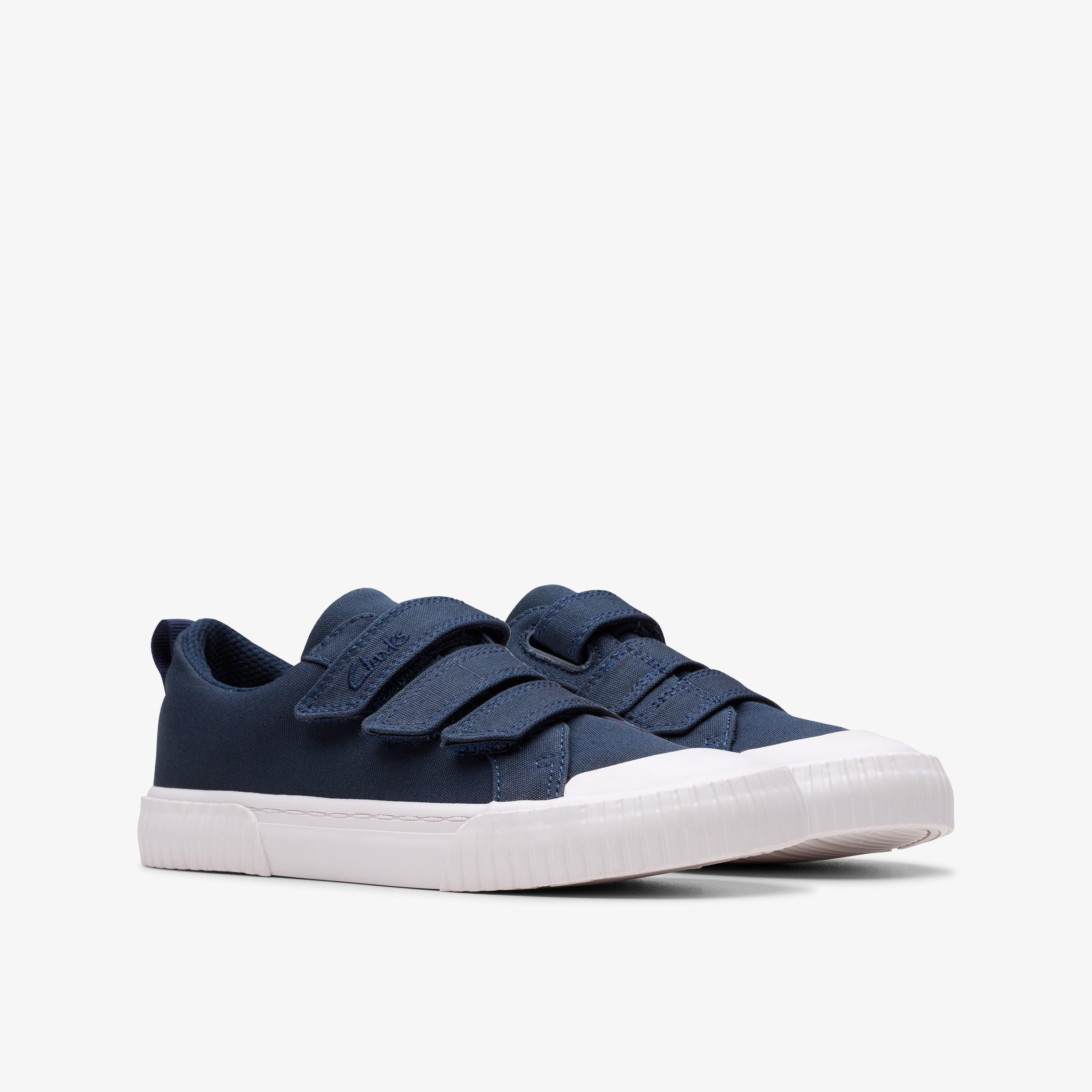 Boys Foxing Vibe Kid Navy Canvas Canvas, Riptape | Clarks Outlet