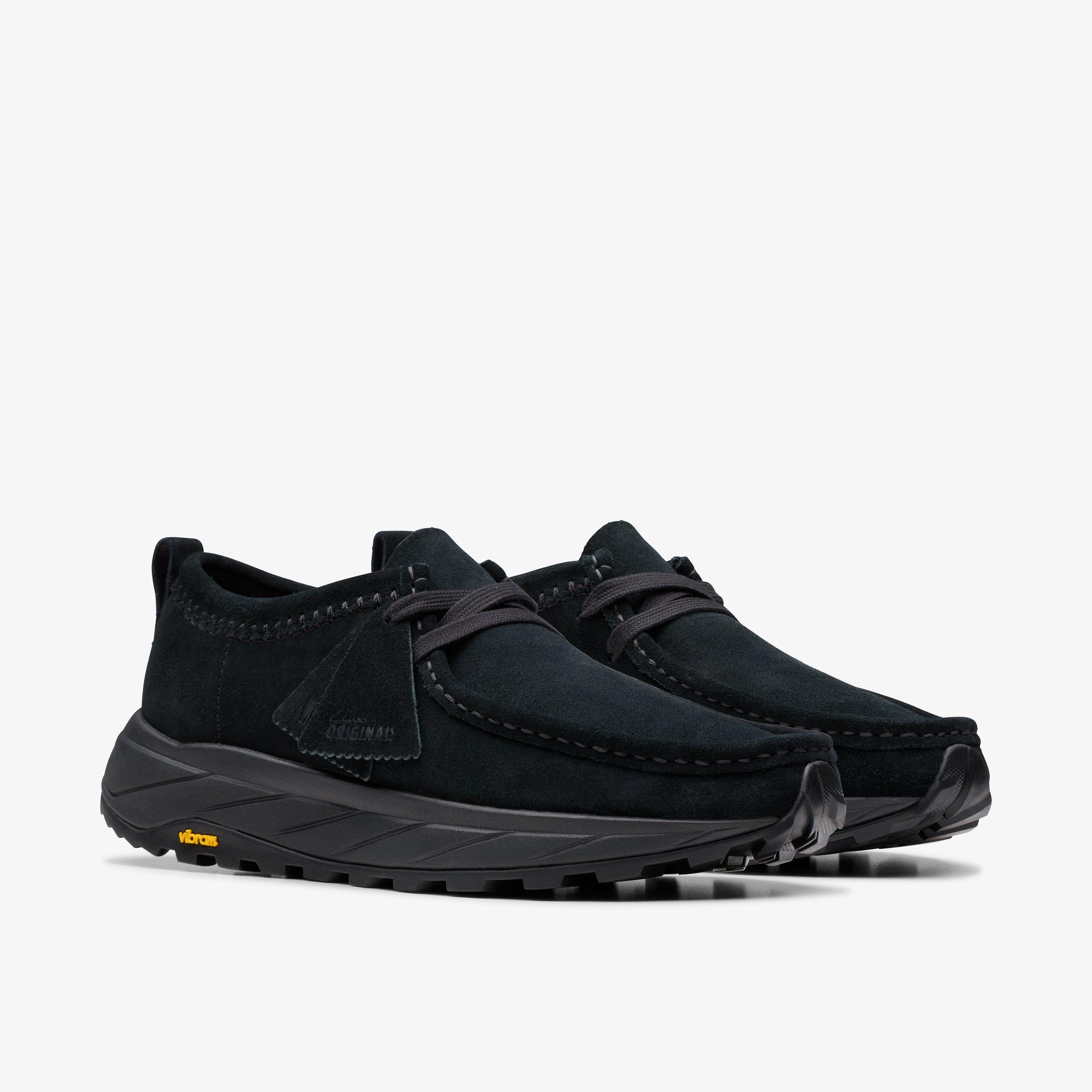 Mens Walla Eden Lo Black/Black Suede Wallabee, Lace Up Shoes | Clarks UK
