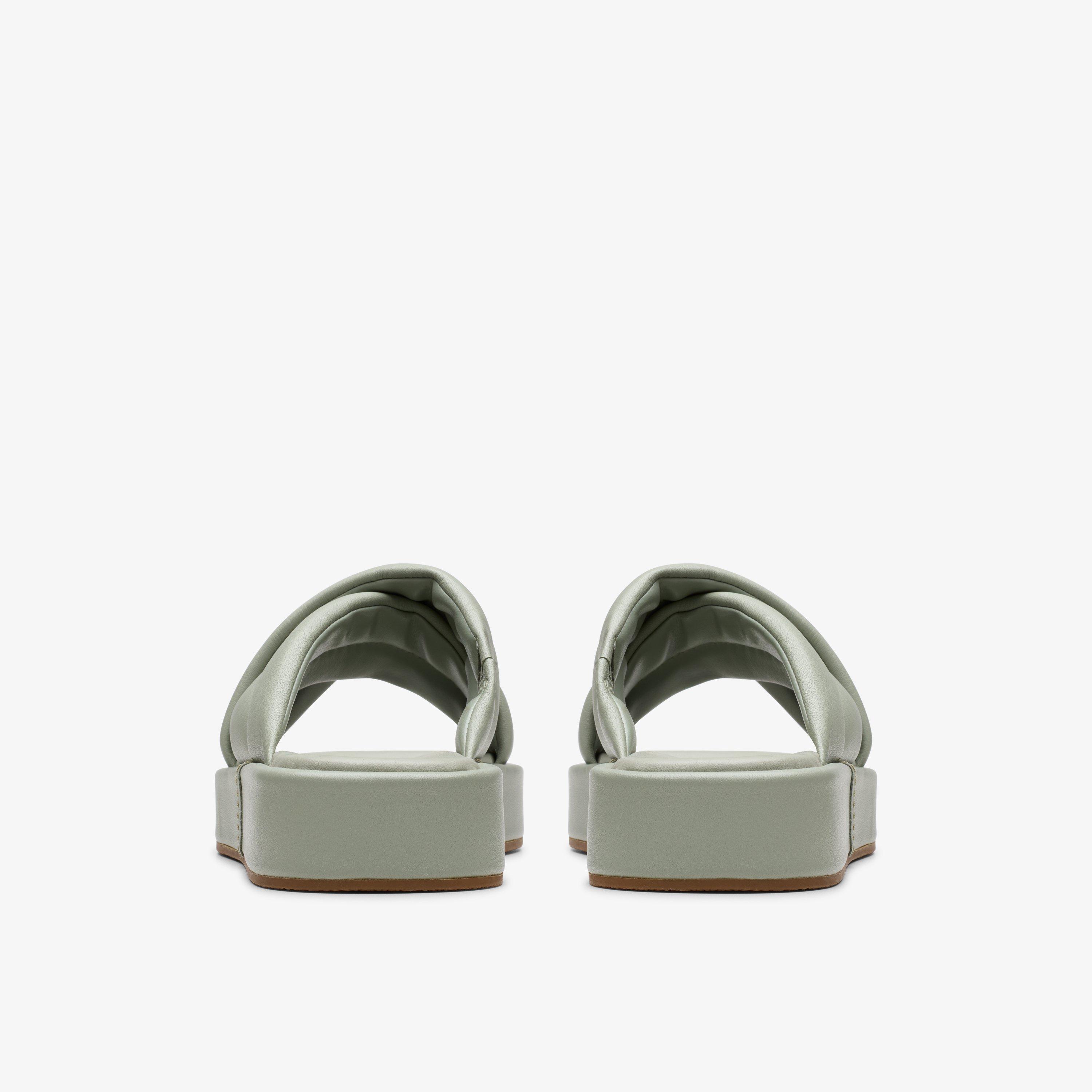 Sandales plates en cuir vert clair pour femmes Alda Glide | Clarks