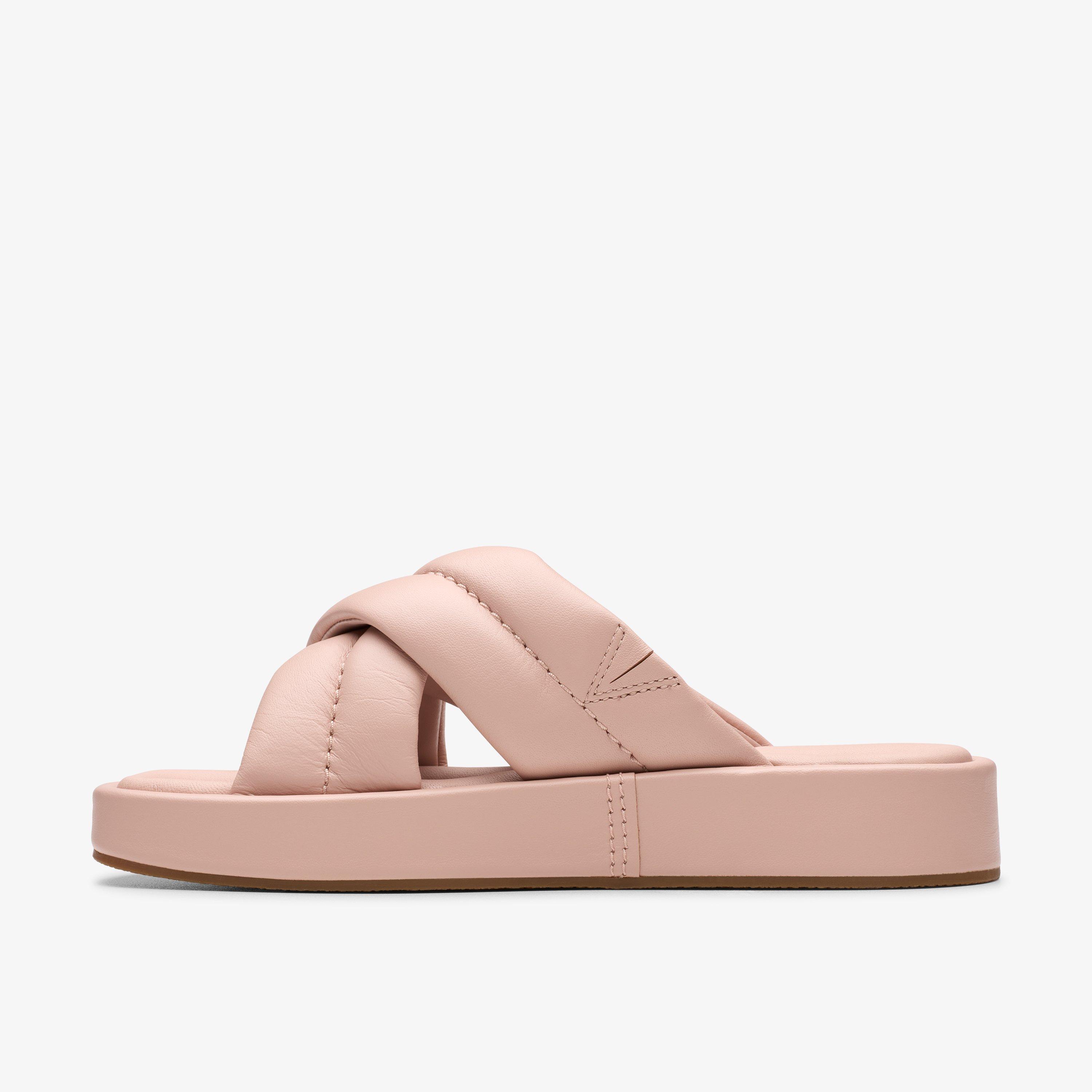 Womens Alda Glide Light Pink Leather Mules | Clarks