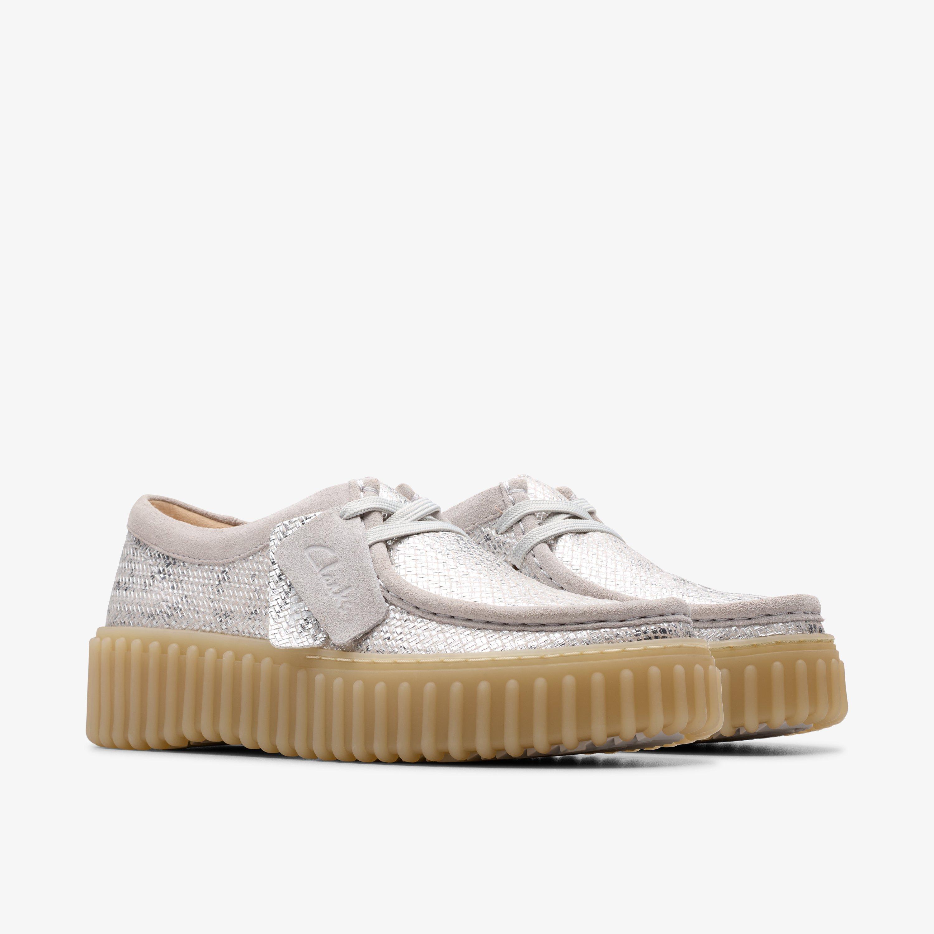 Womens Torhill Bee Silver Metallic Lace Up Torhill Shoes | Clarks