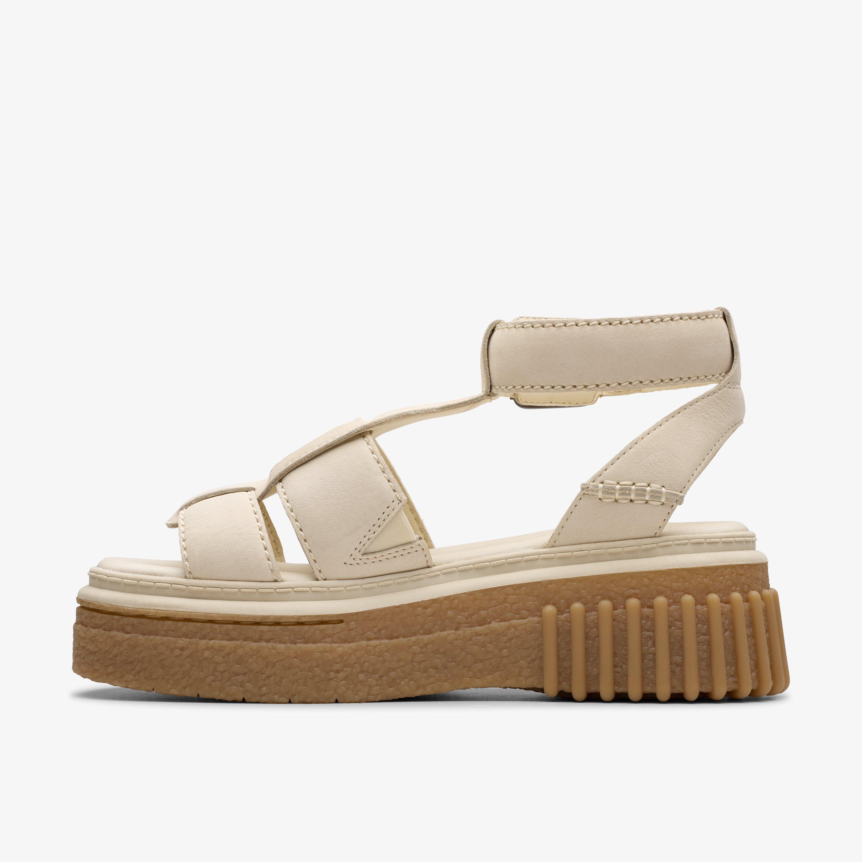 Womens Evamar Sun Cream Leather Wedges, T-Bar Sandals, Wedge Sandals ...