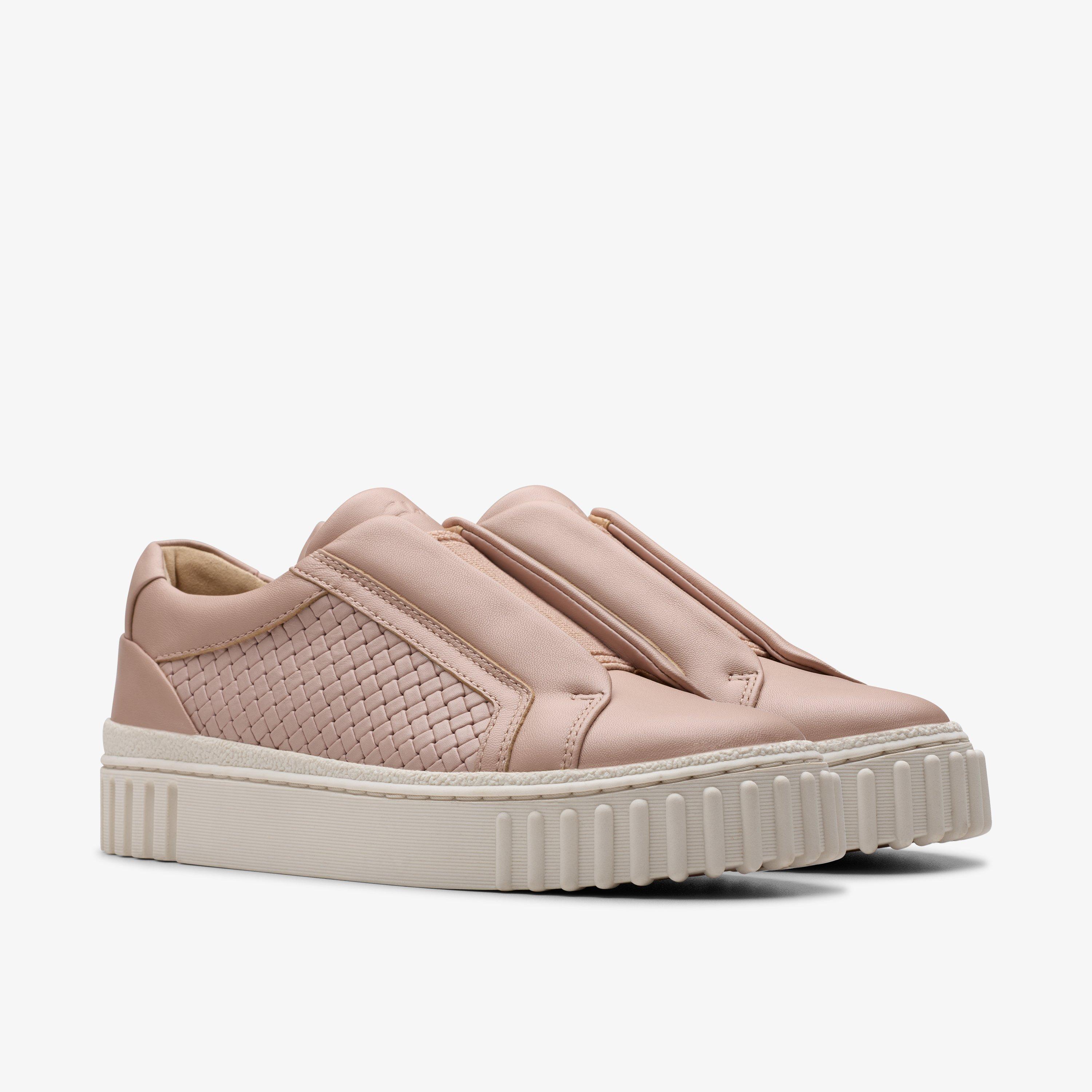 Womens Mayhill Bay Light Pink Leather Trainers | Clarks Outlet