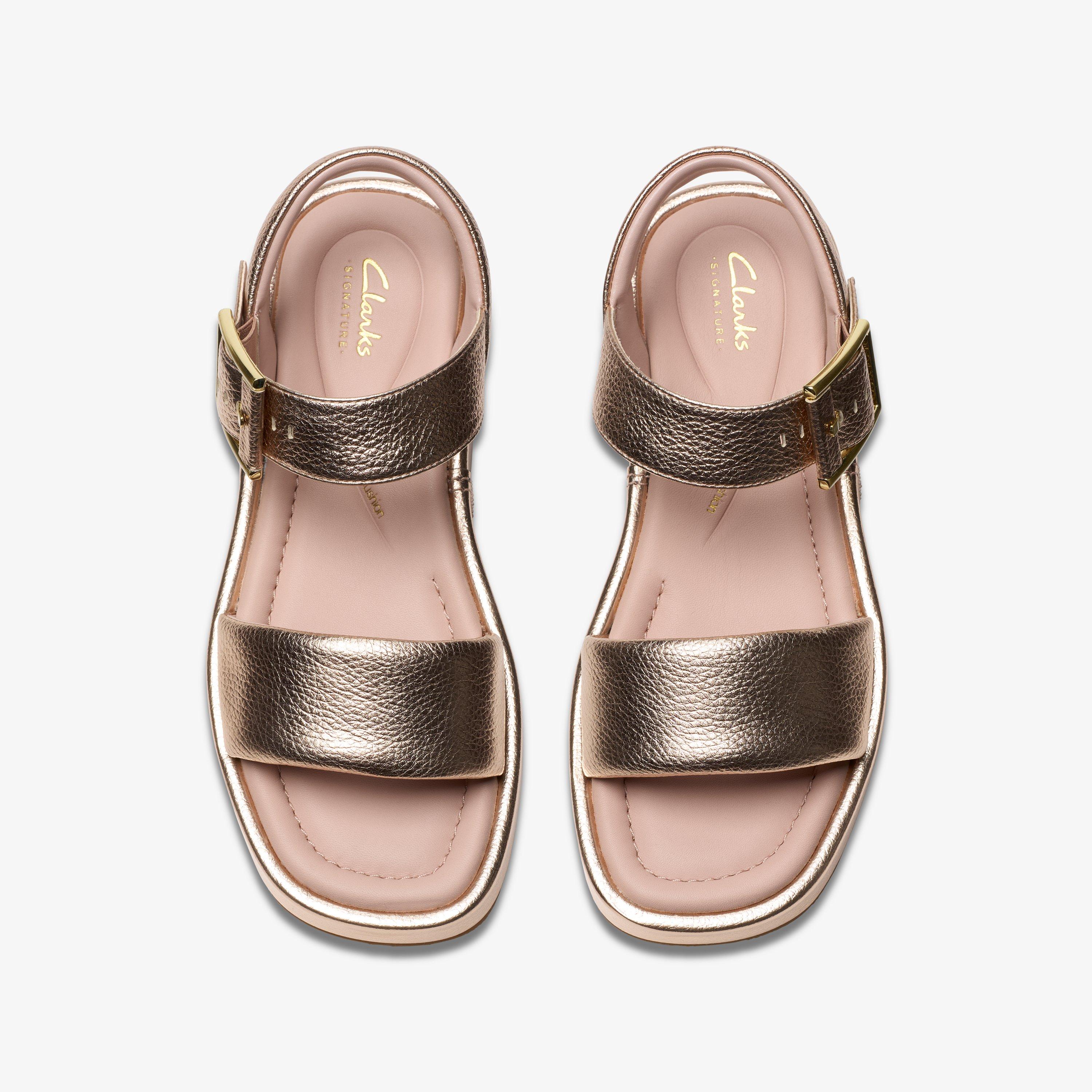 Damen Alda Strap Kupfer Metallic Flache Sandalen | Clarks