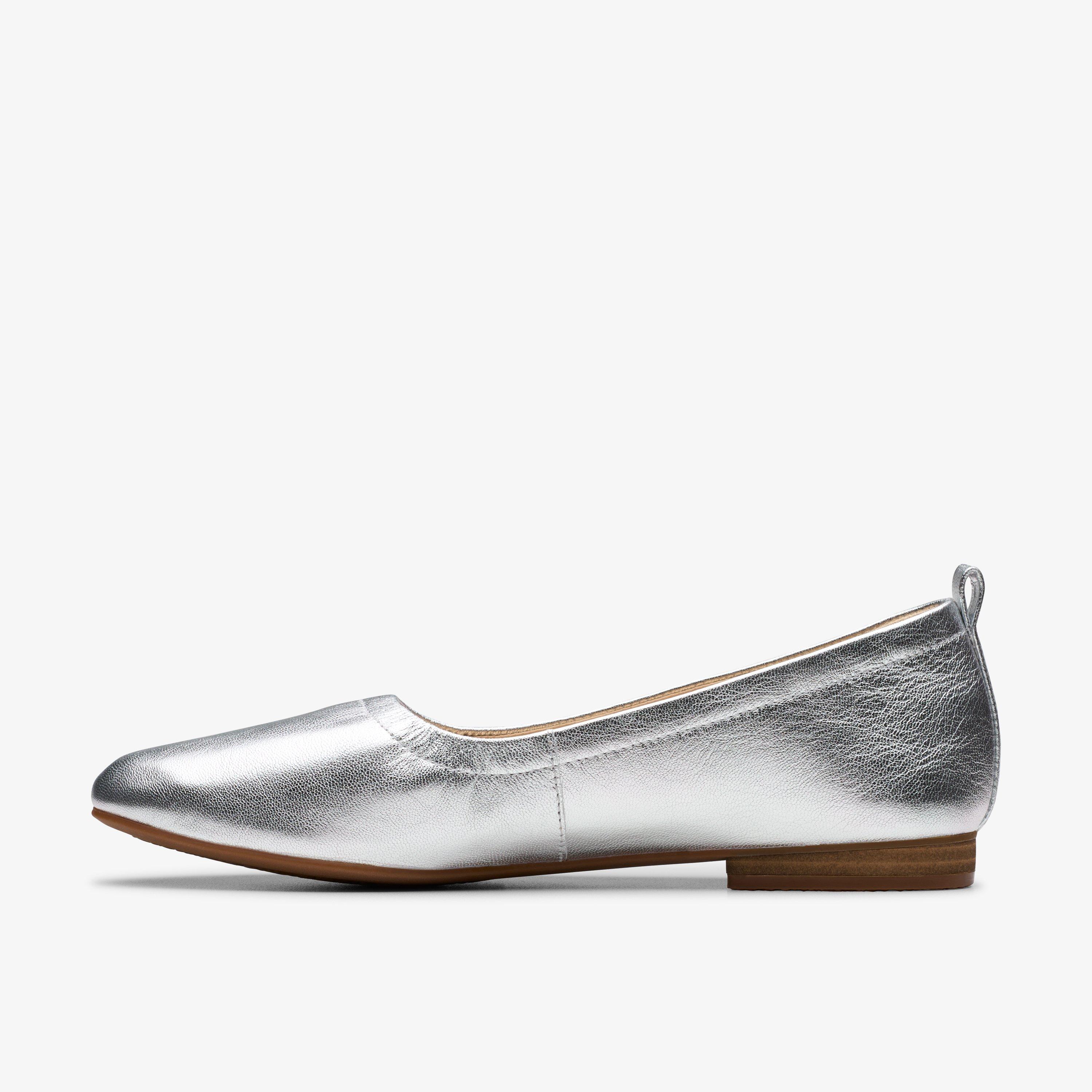 Womens Fawna Soft Silver Metallic Slip Ons, Ballet Pumps Shoes | Clarks UK