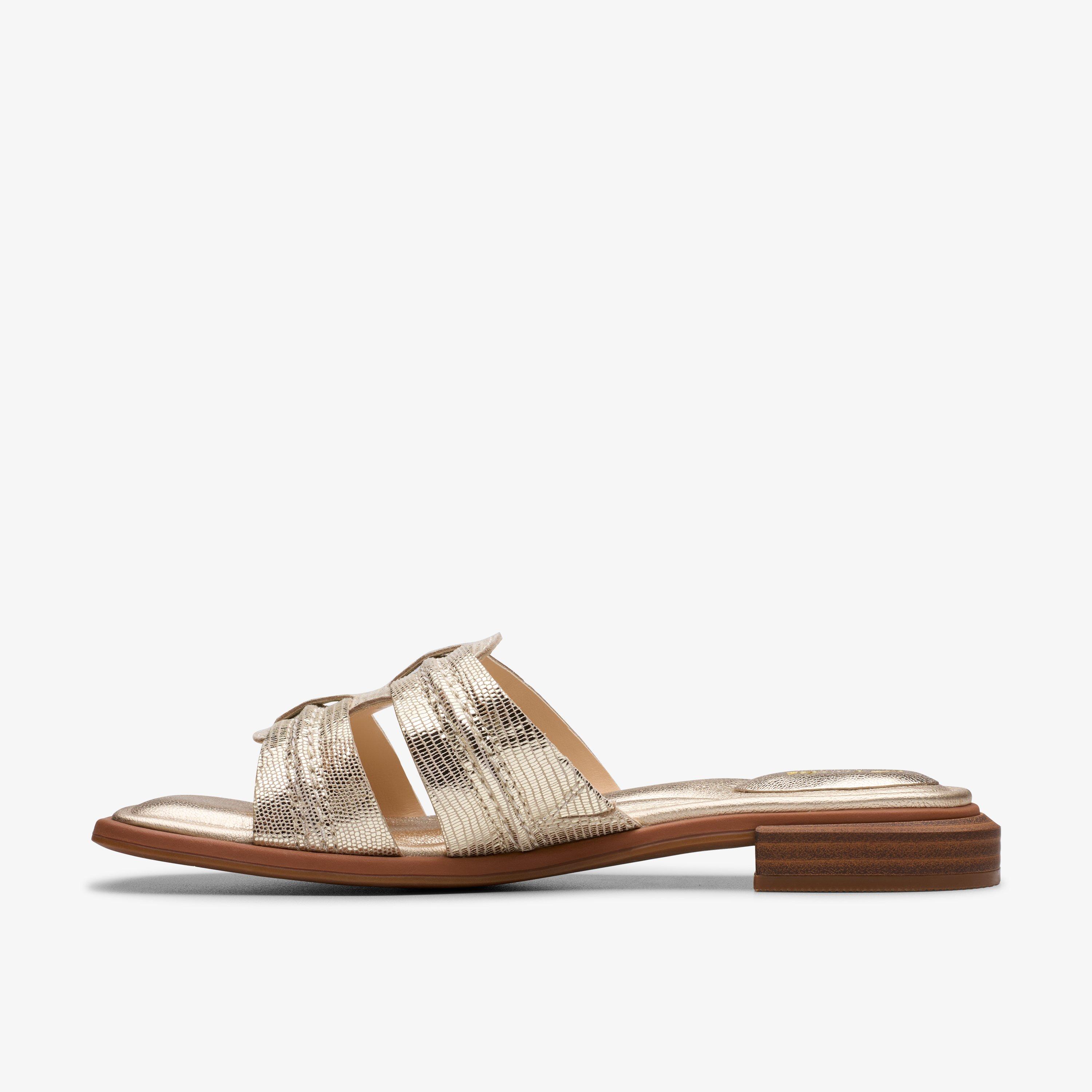 Womens Ariany Mule Champagne Int Mules Slip On Flat Sandals | Clarks