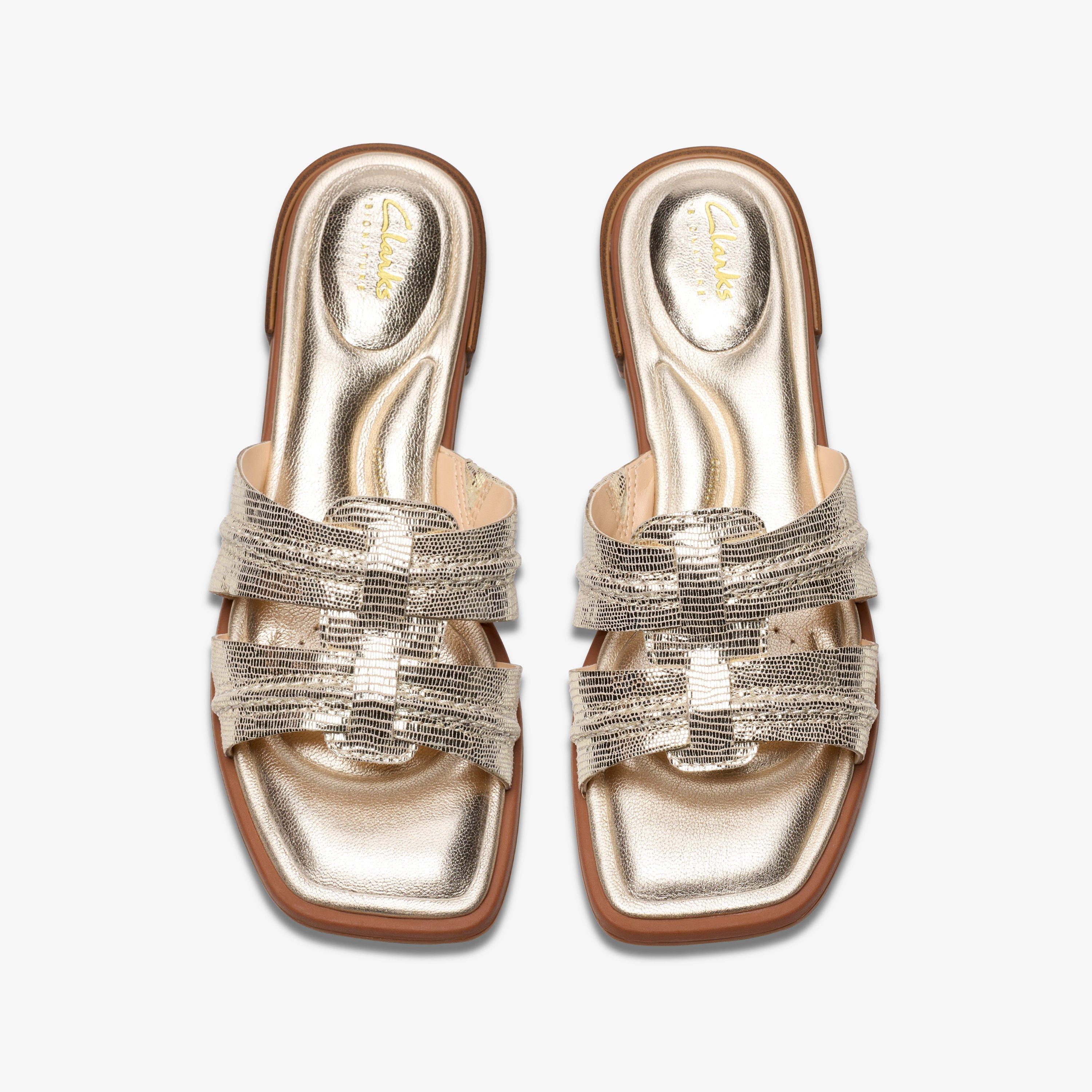 Womens Ariany Mule Champagne Int Mules Slip On Flat Sandals | Clarks