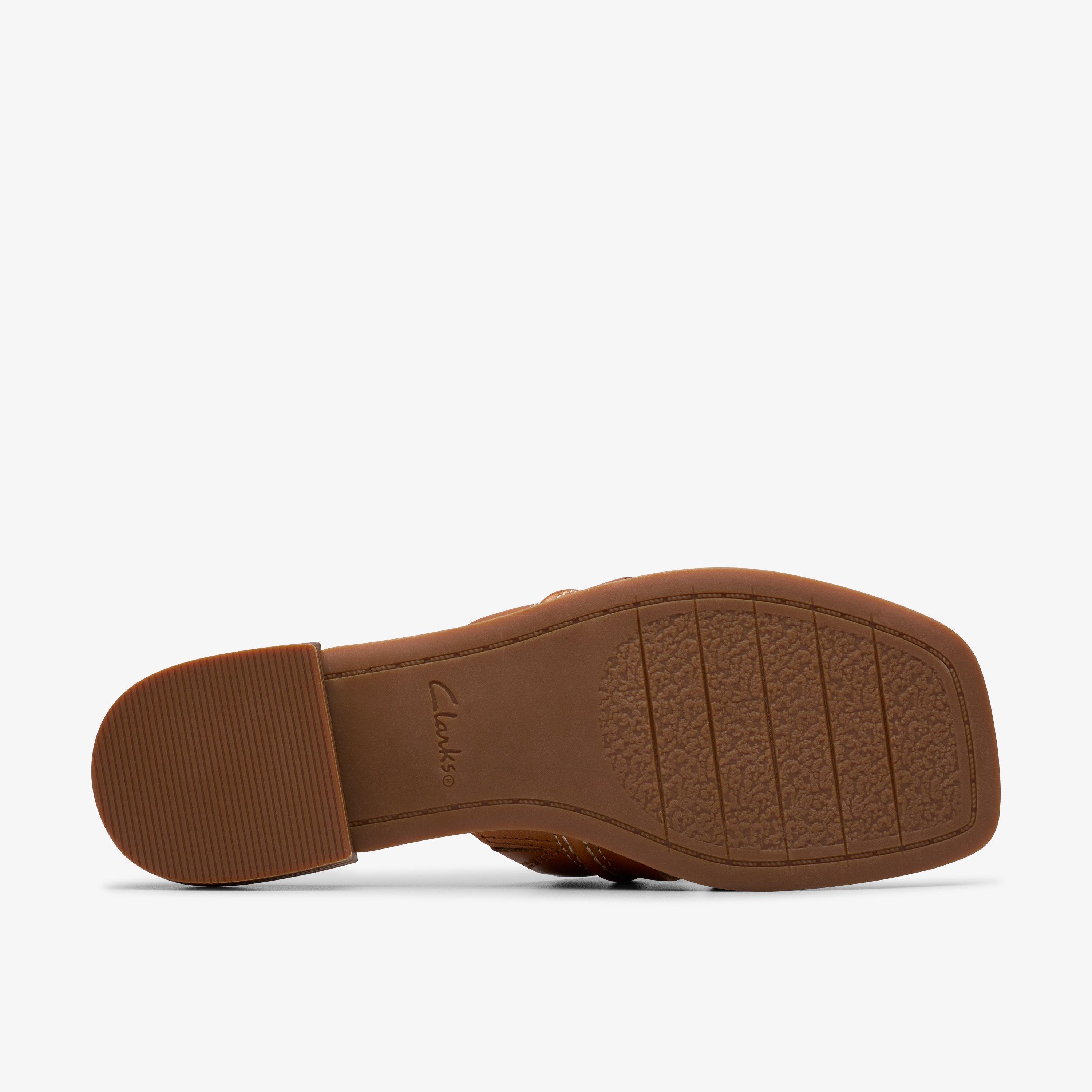 Womens Ariany Mule Tan Leather Slip Ons, Flat Sandals Sandals | Clarks UK