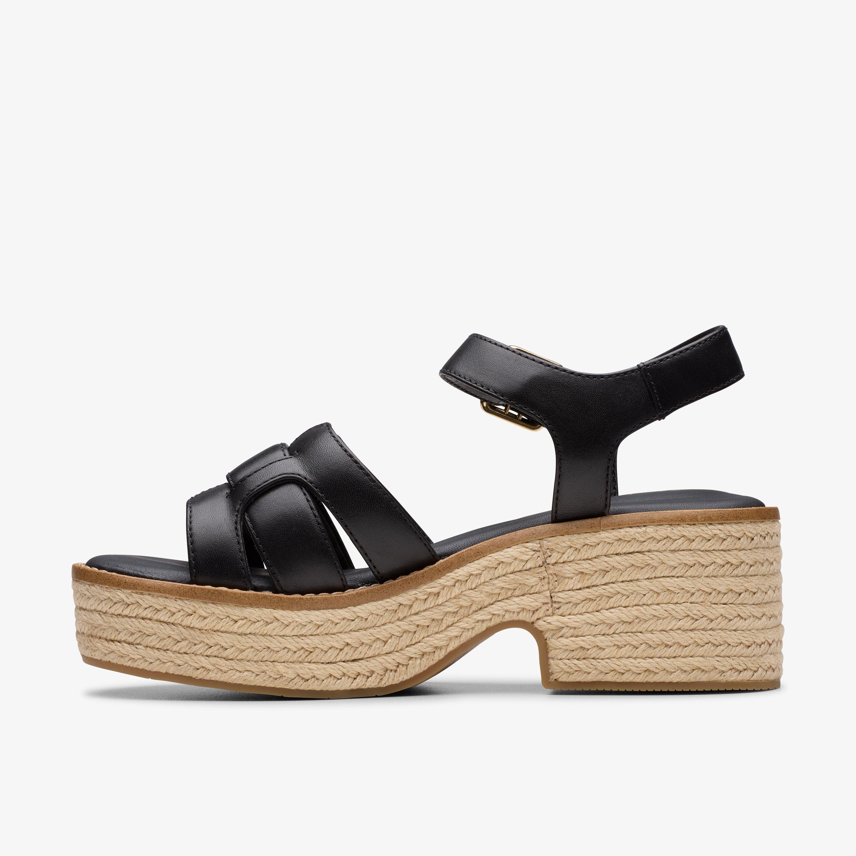 Womens Coledale Strap Black Leather Strappy Sandals | Clarks