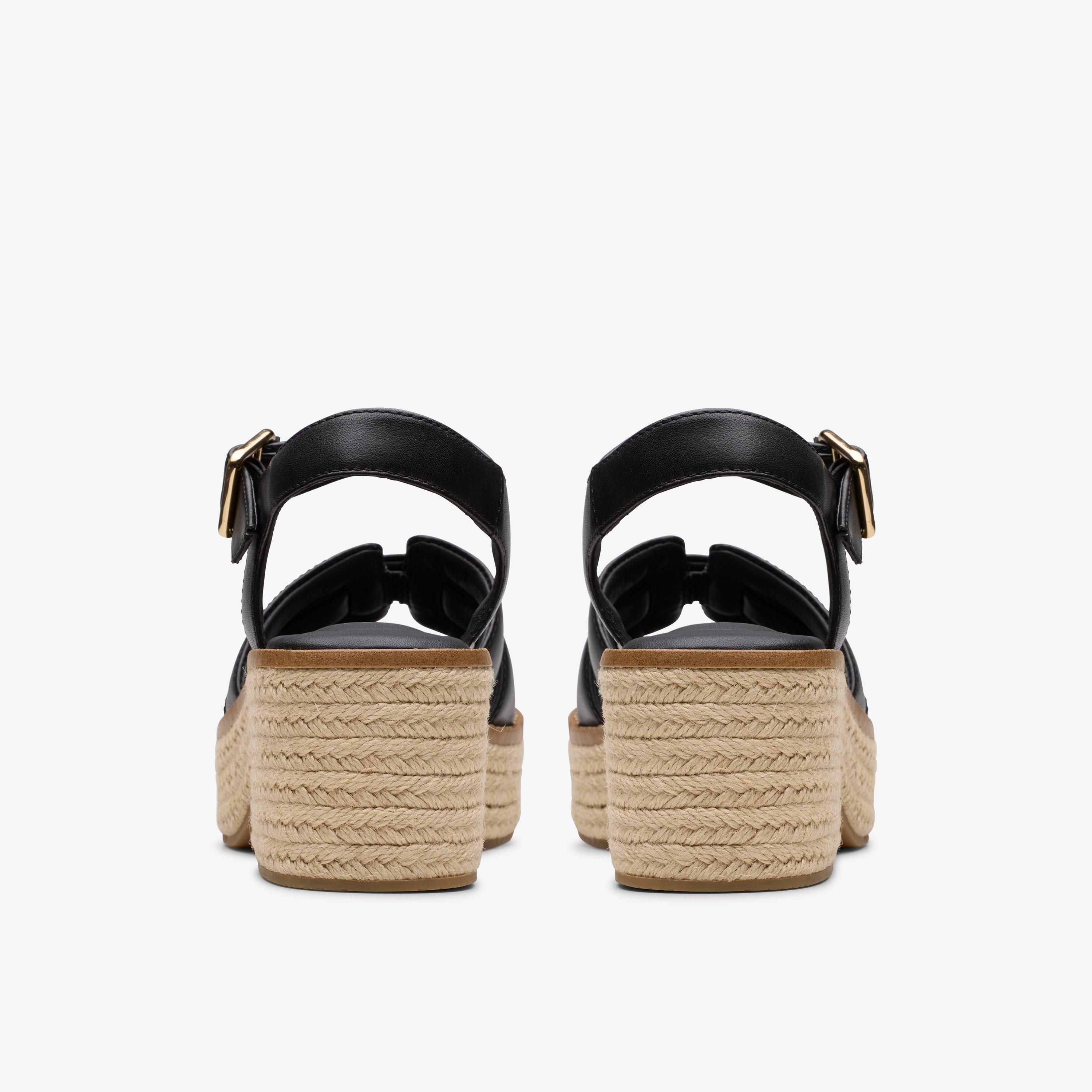 Womens Coledale Strap Black Leather Two Part Sandals, Heeled Sandals ...