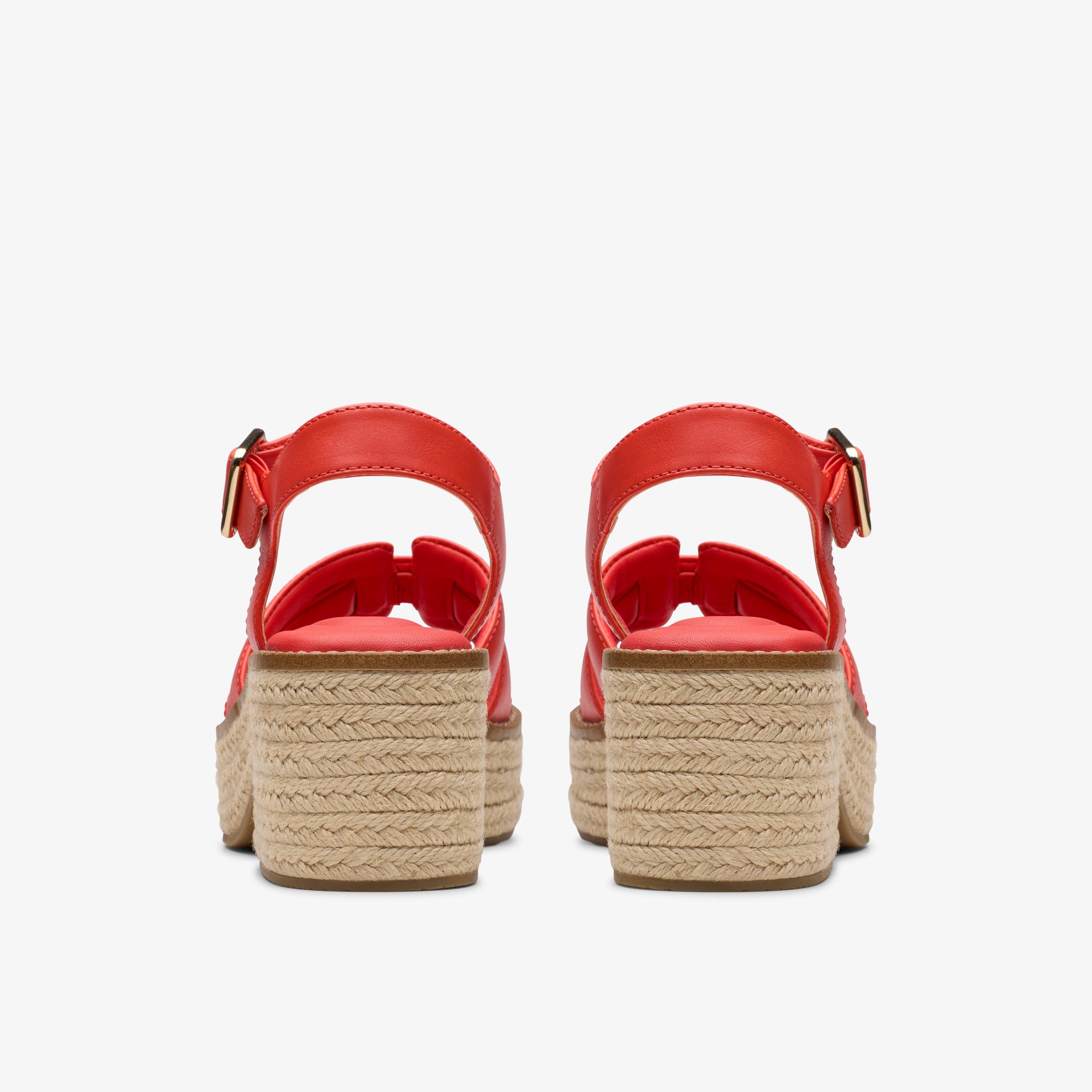 Womens Coledale Strap Bright Red Leather Two Part Sandals, Heeled ...