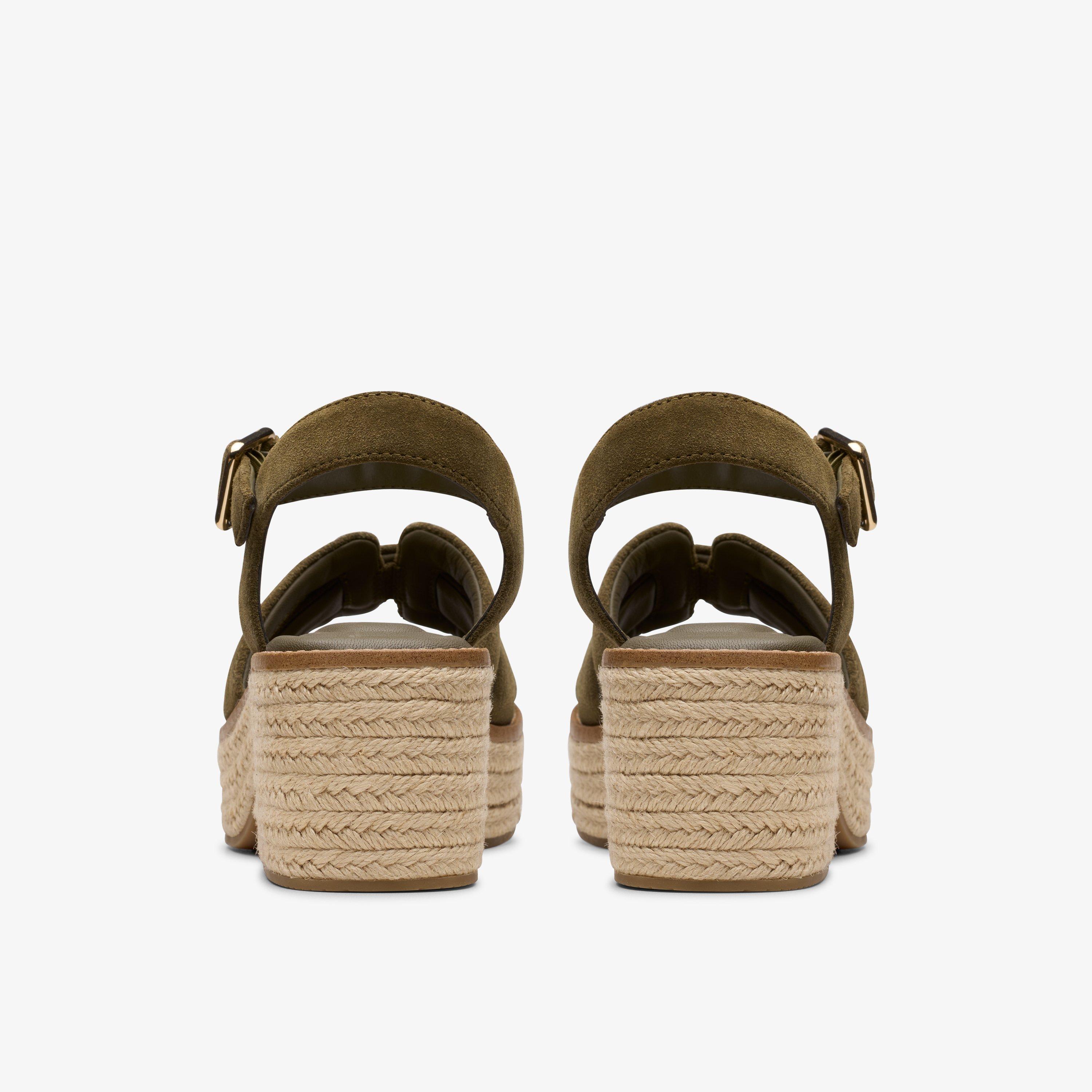 Womens Coledale Strap Dark Olive Suede Strappy Sandals | Clarks