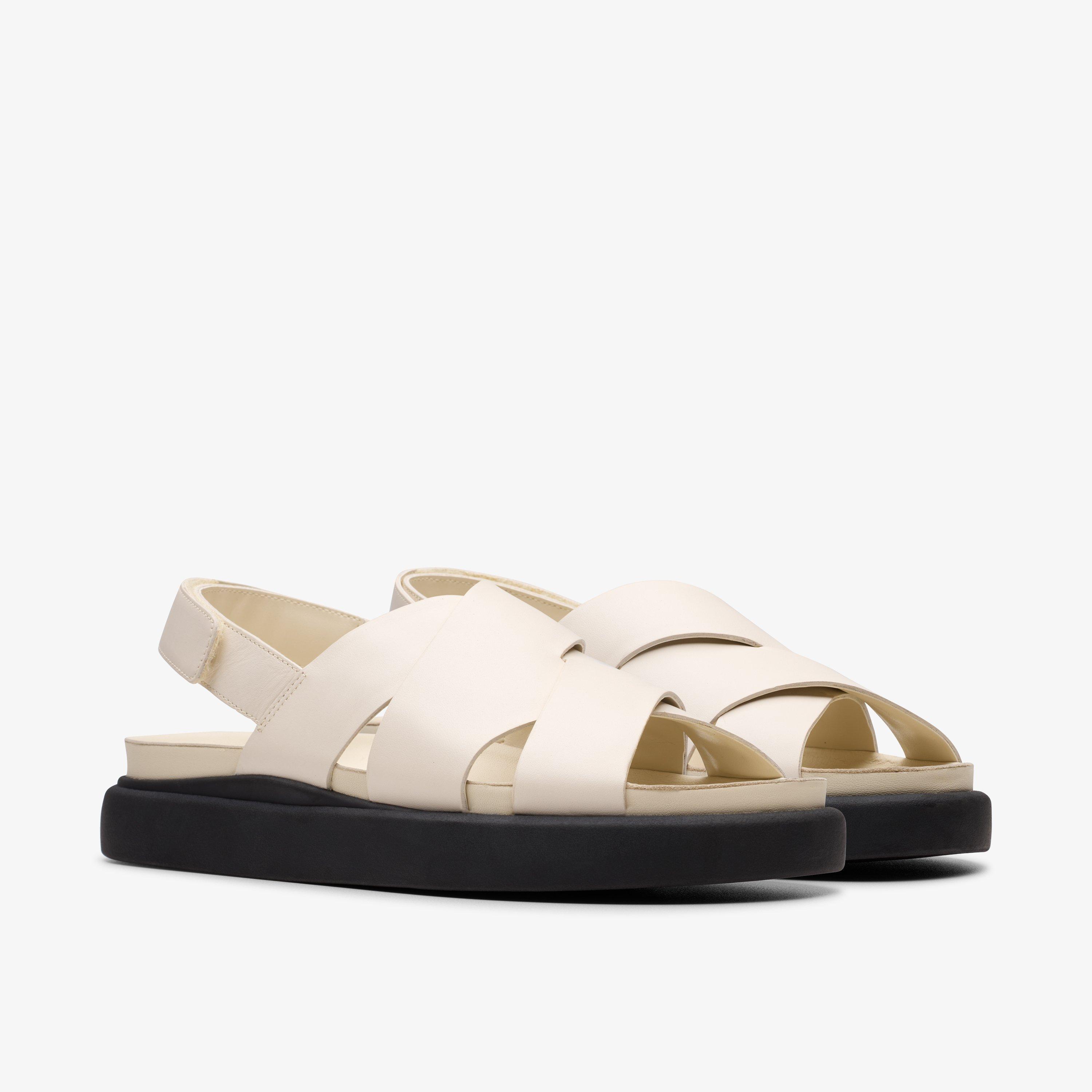 Womens Aristella Sun Cream Leather Flat Sandals Sandals | Clarks UK