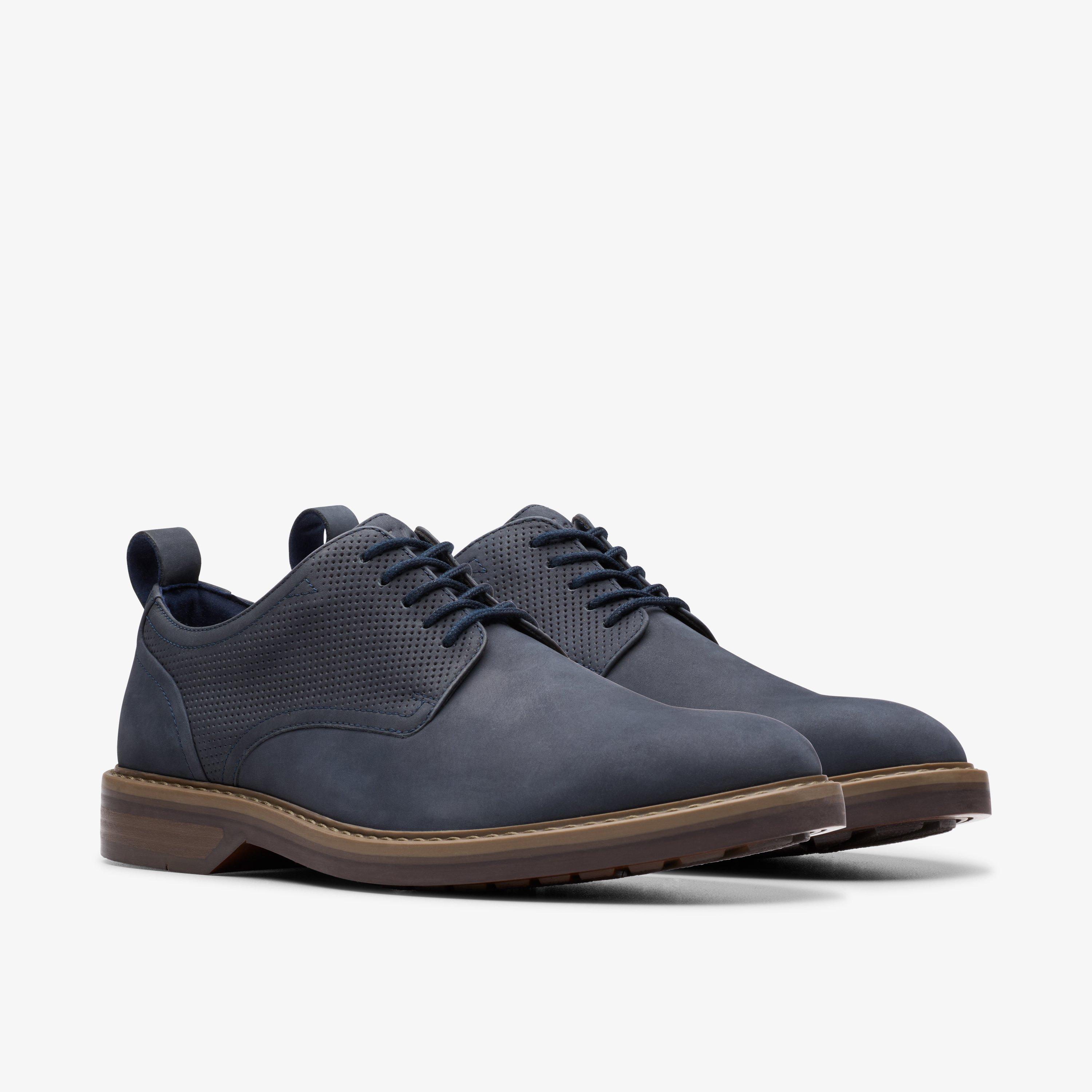 Mens Aldwin Lace Navy Nubuck Oxford Shoes | Clarks