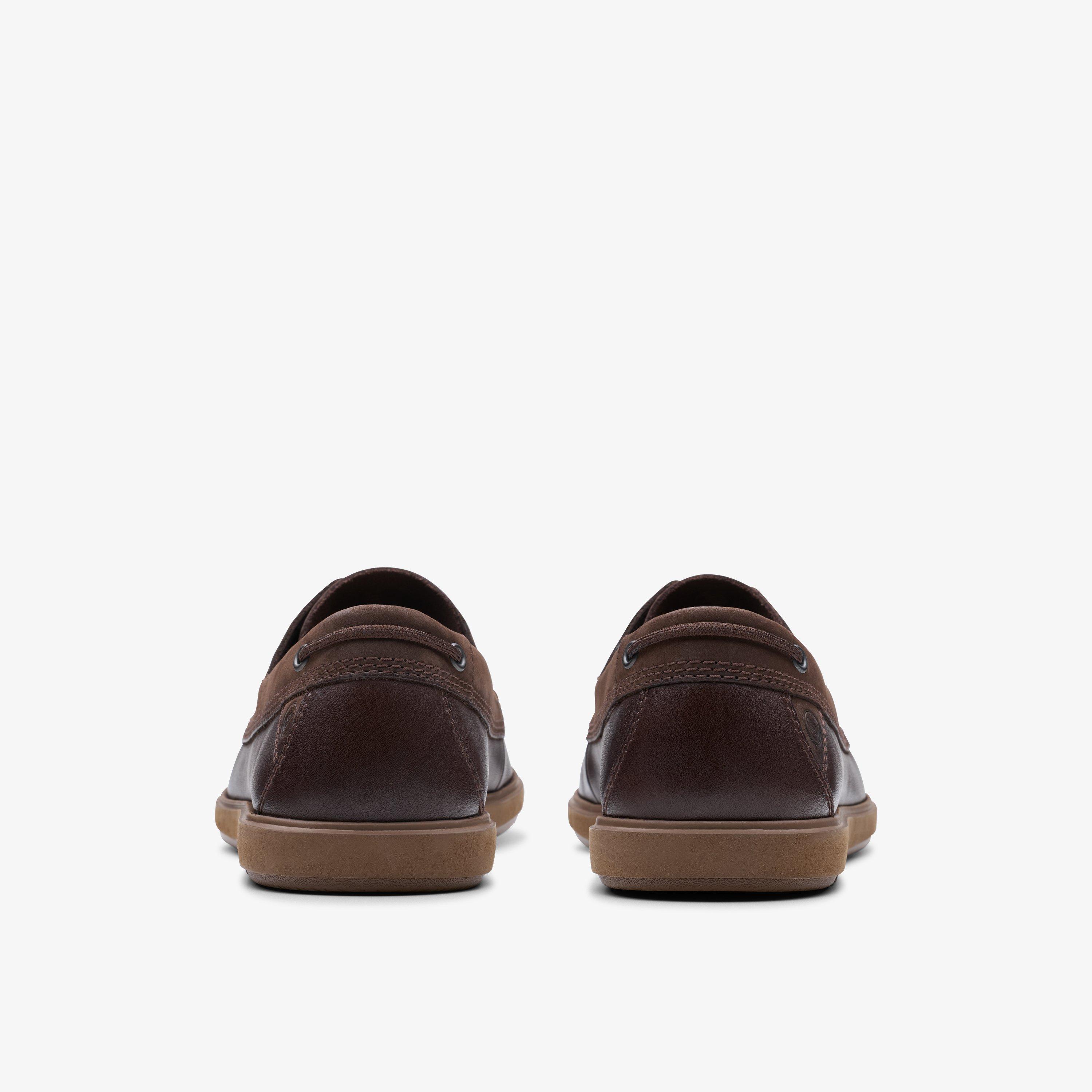 Chaussures bateau pour hommes Bratton Boat en cuir marron foncé | Clarks