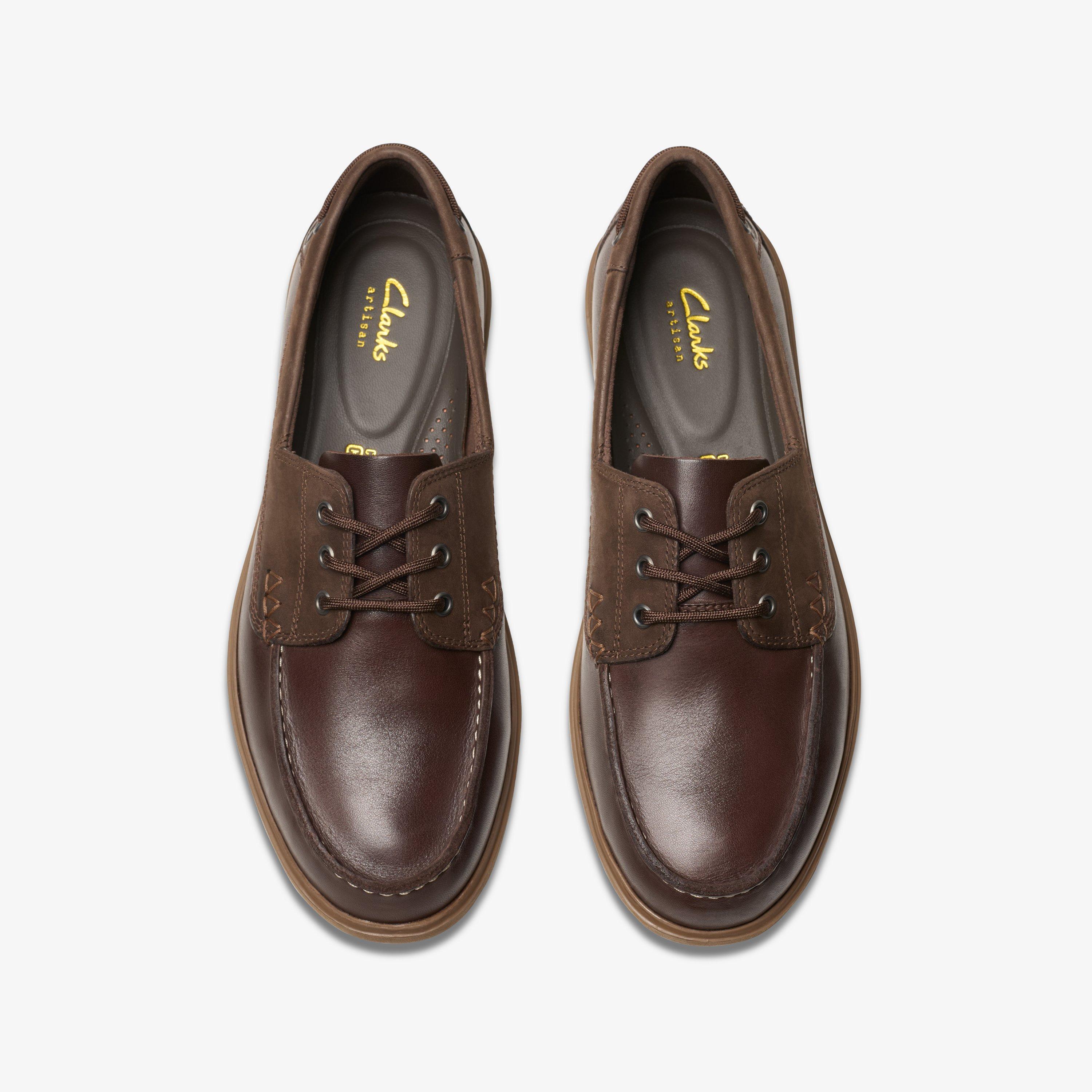 Chaussures bateau pour hommes Bratton Boat en cuir marron foncé | Clarks