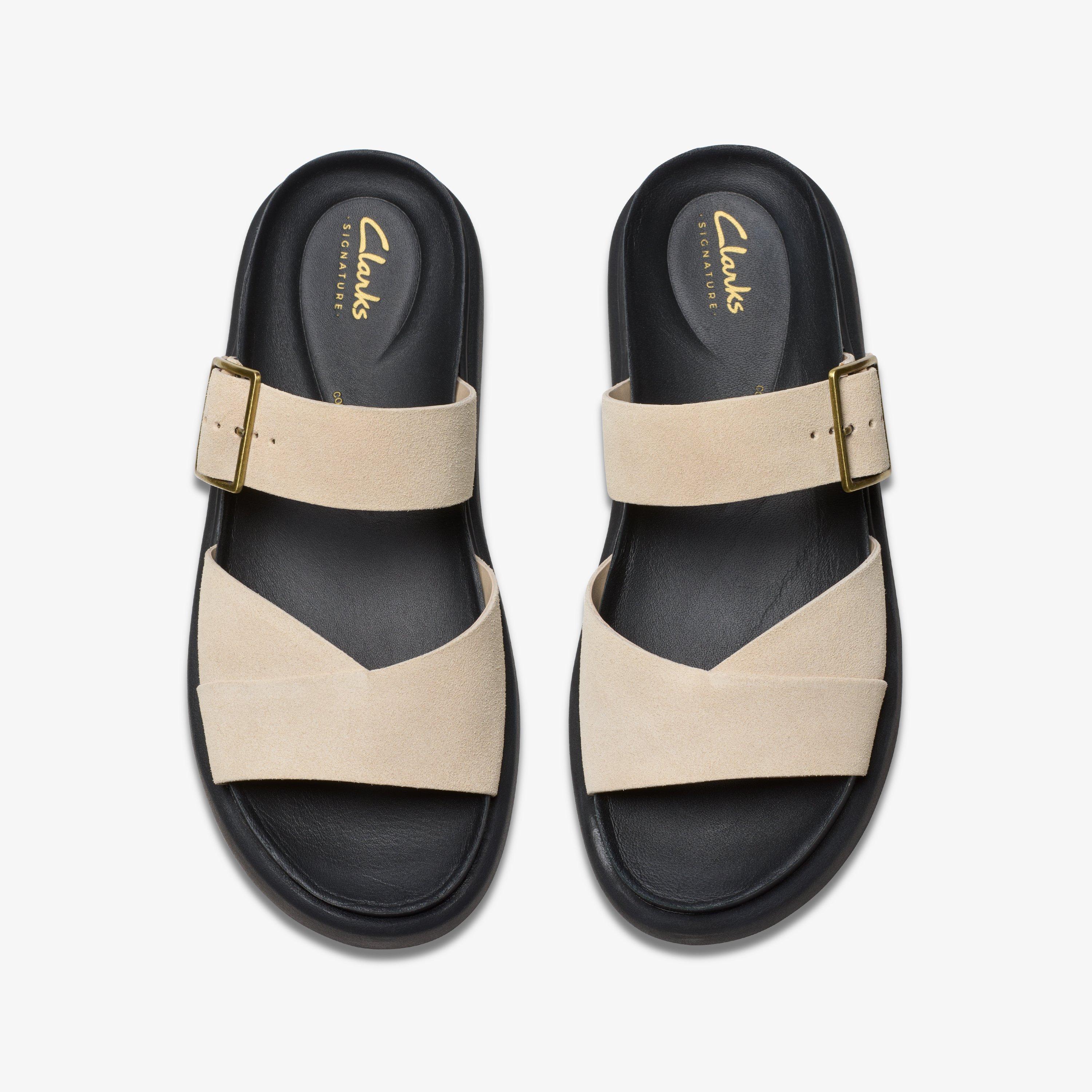 Mules Aristella Mule en daim écru pour femmes Sandales plates à enfiler ...