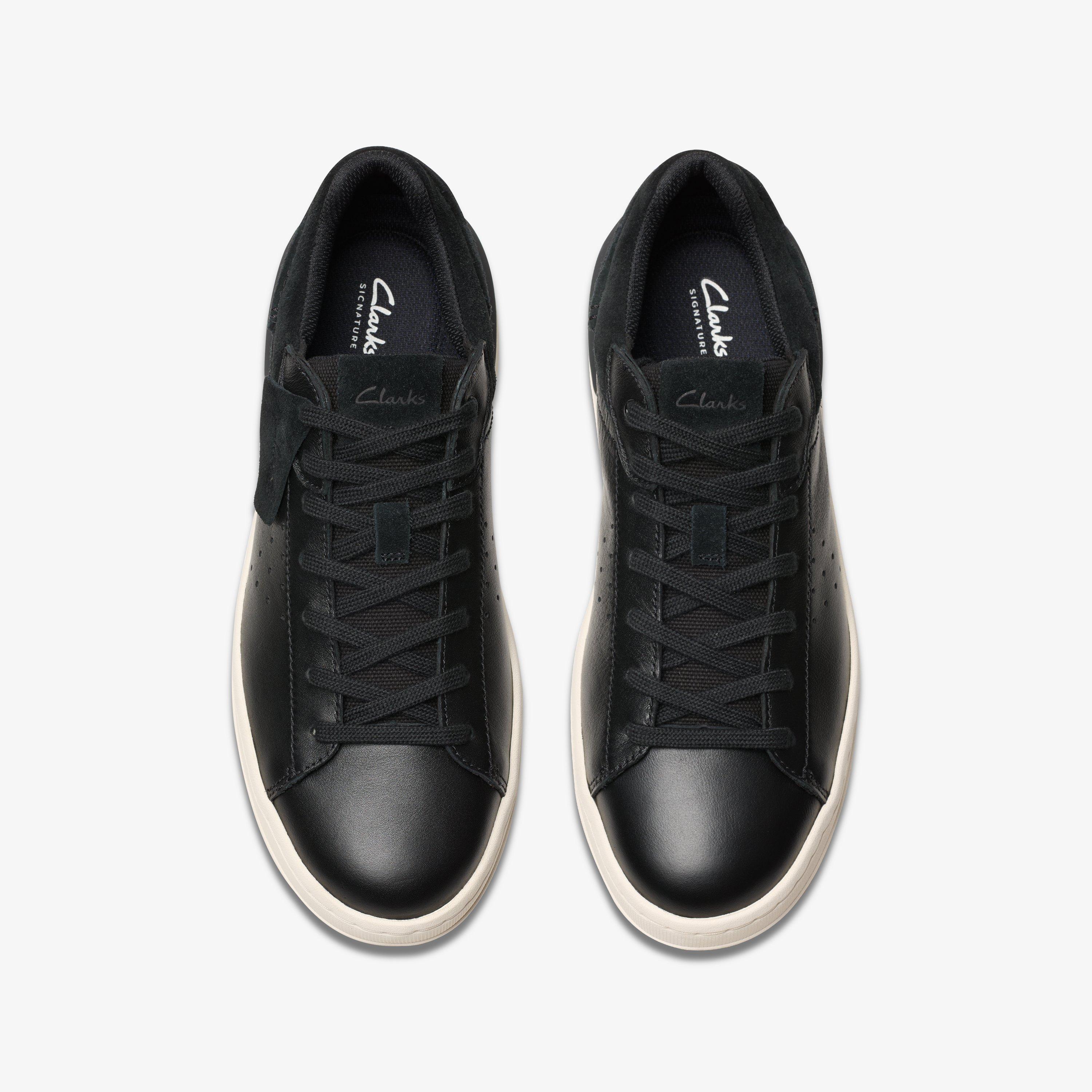 Mens Courtlite2 Run Black Leather Sneakers | Clarks